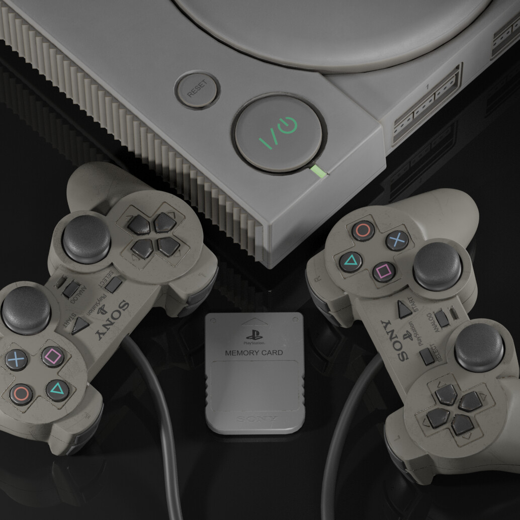ArtStation - PS1 and Dualshock controller