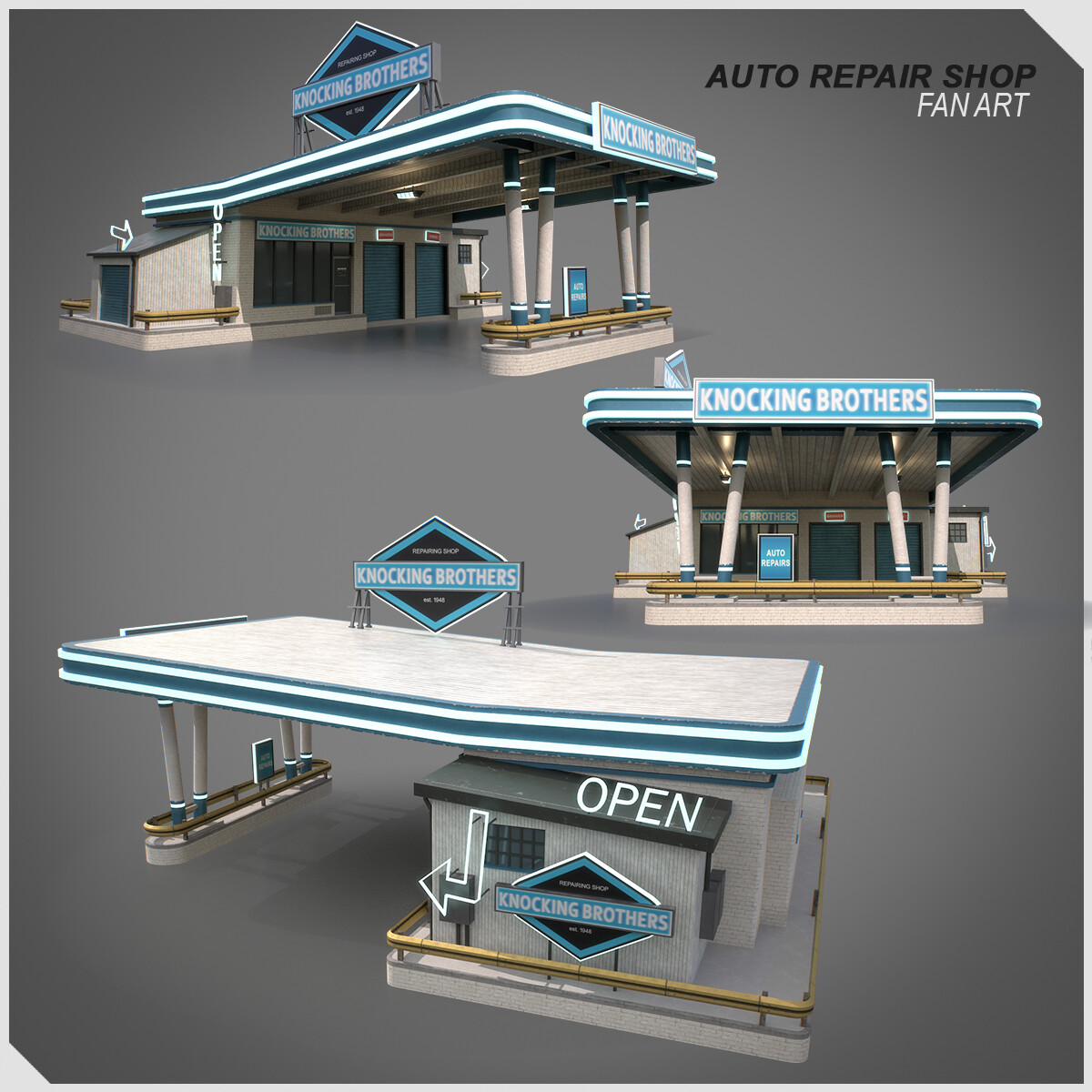 ArtStation - Auto Repair Shop (Game Asset) (NFS MW 2012)