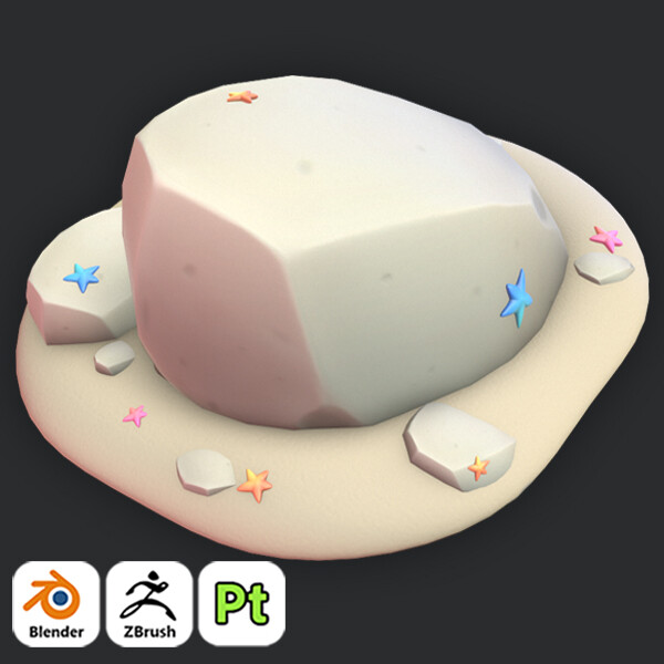 ArtStation - Stylized Beach Rock For Games 3D Art / Tutorial