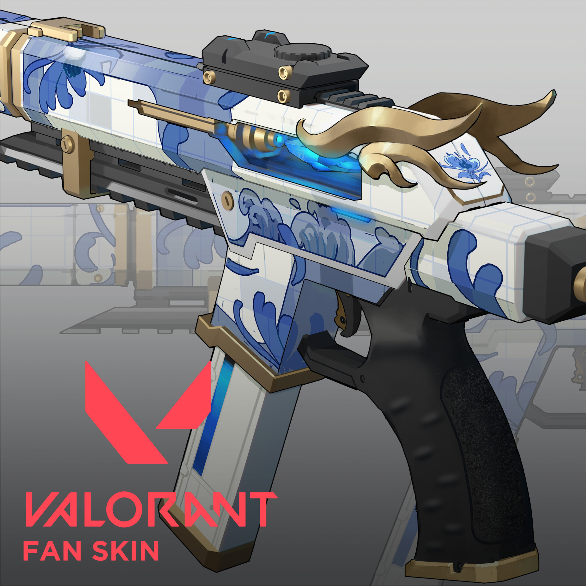 ArtStation - Weapon Design - Royal Porcelain Spectre (Fan Skin)