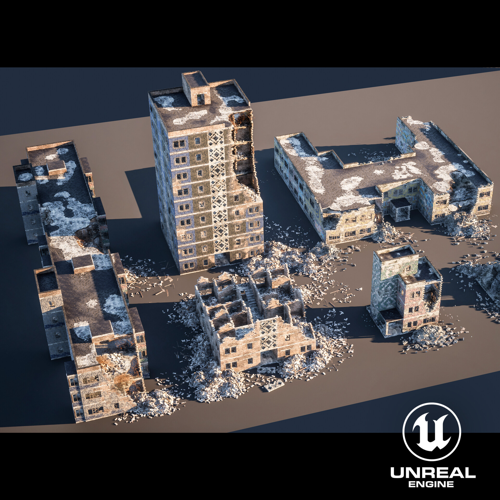 ArtStation - UE5 Destructed Building modular assets