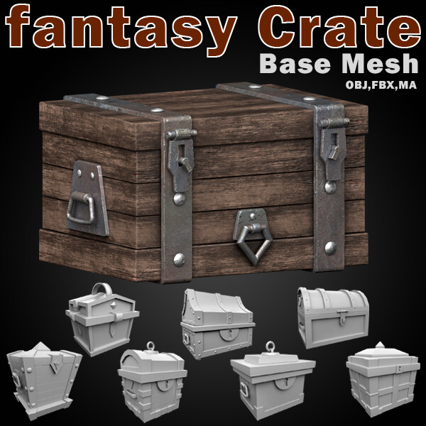 ArtStation - Fantasy Crate Base Mesh