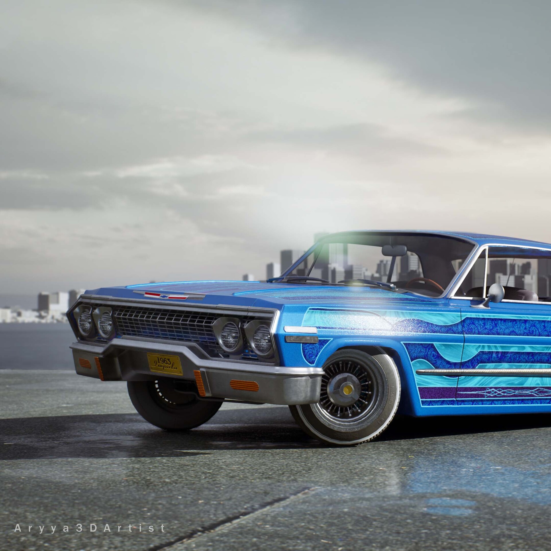 ArtStation - Custom Chevy Impala-1963