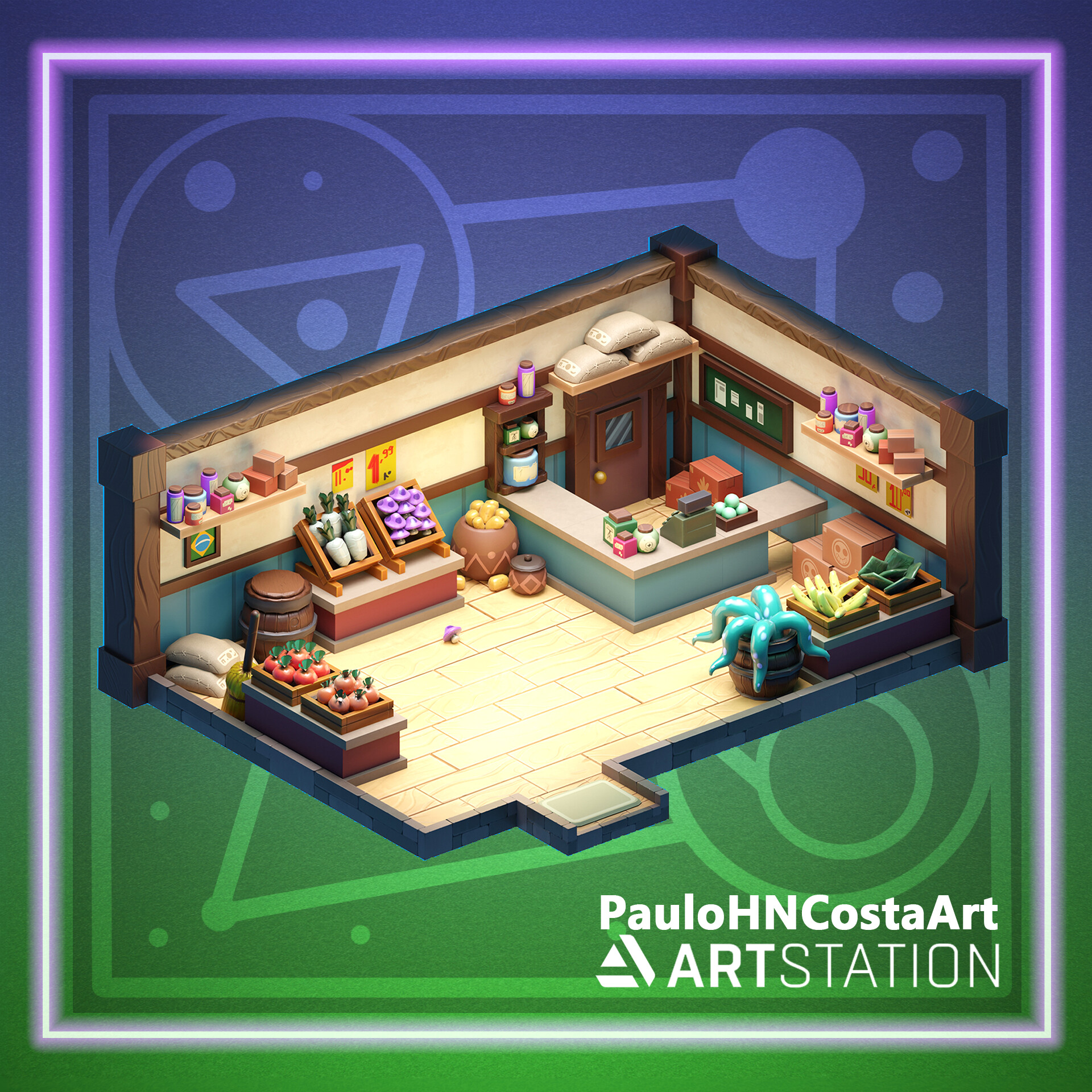 ArtStation - Stylized Fruit Shop 3D