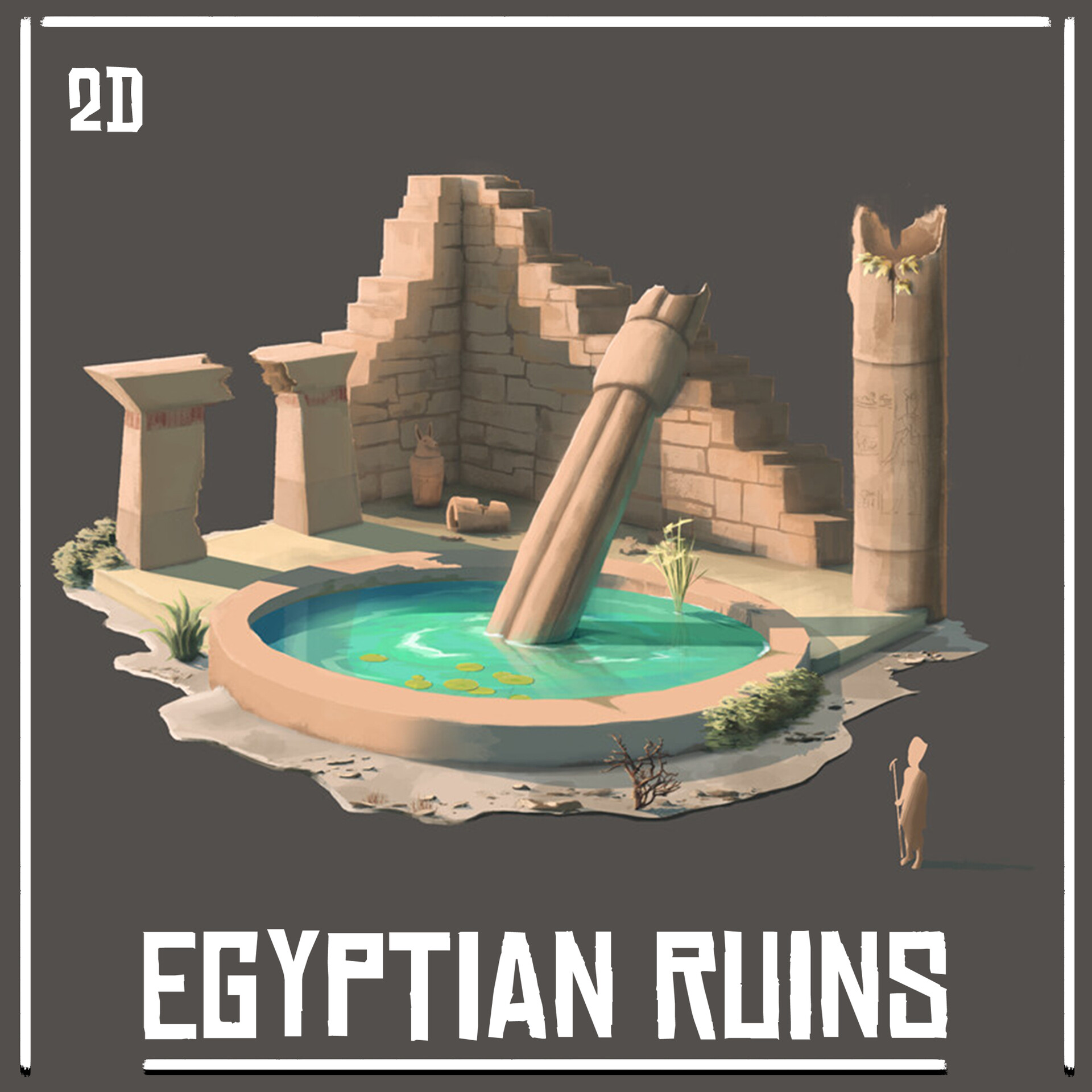 ArtStation - [Student Work] Egyptian Ruins 2D Concept