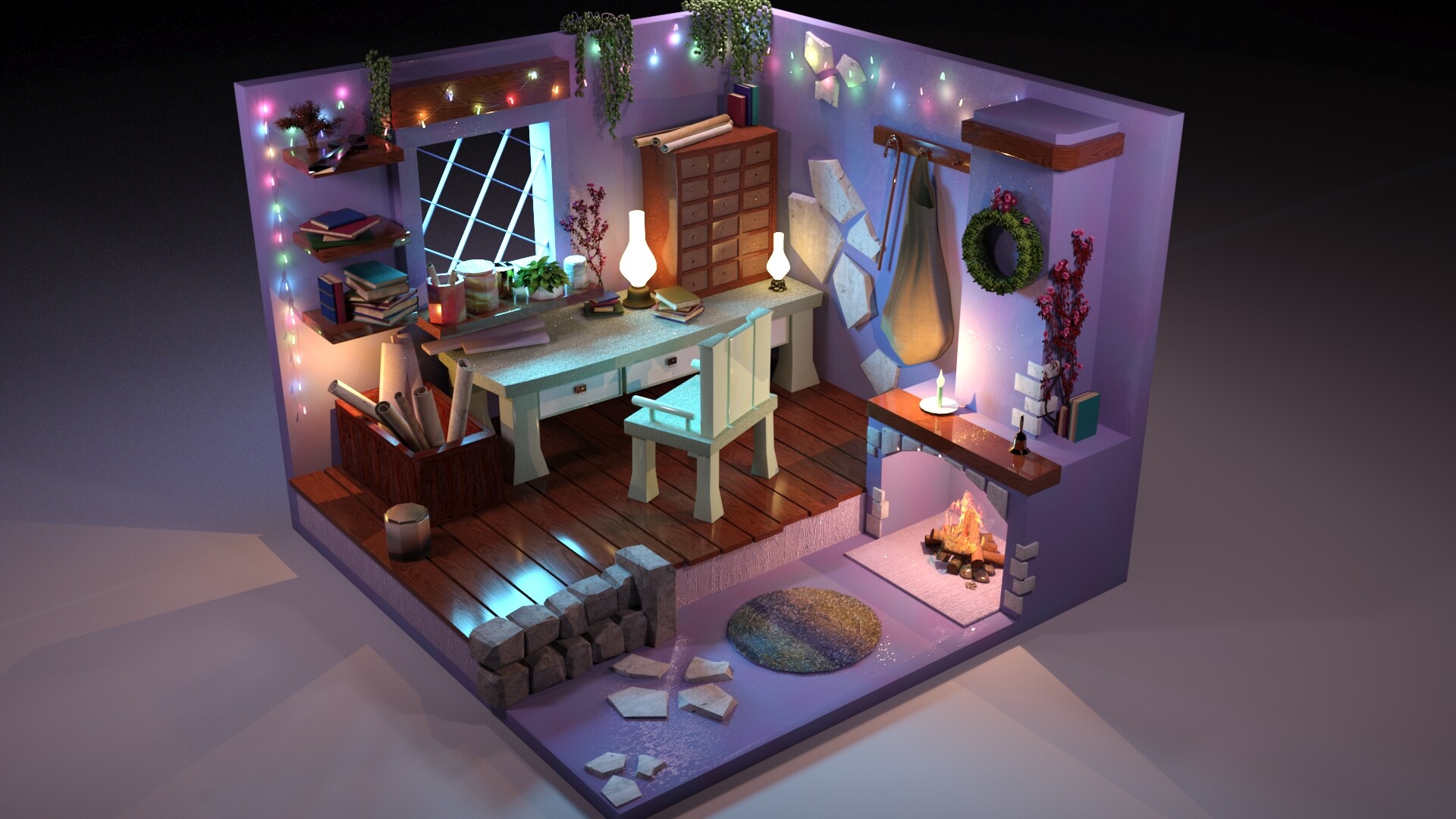 ArtStation - Game environment (stylized interior)