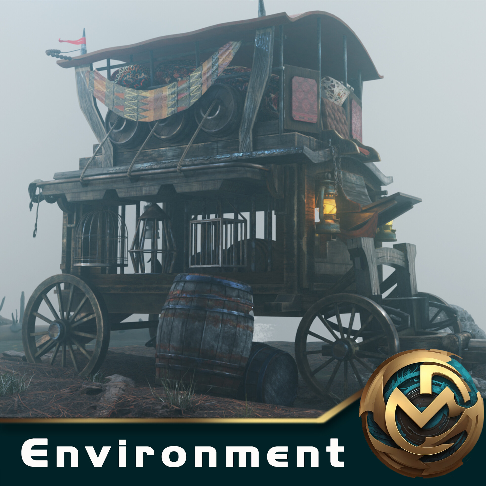 ArtStation - wooden cart