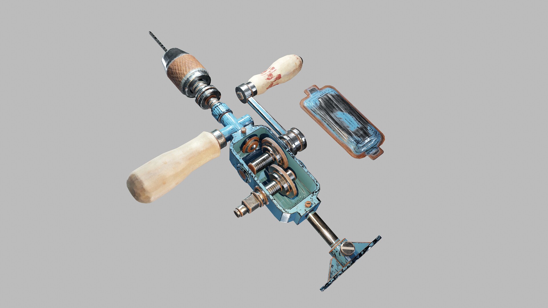 ArtStation - Vintage Hand Drill – Texturing Project