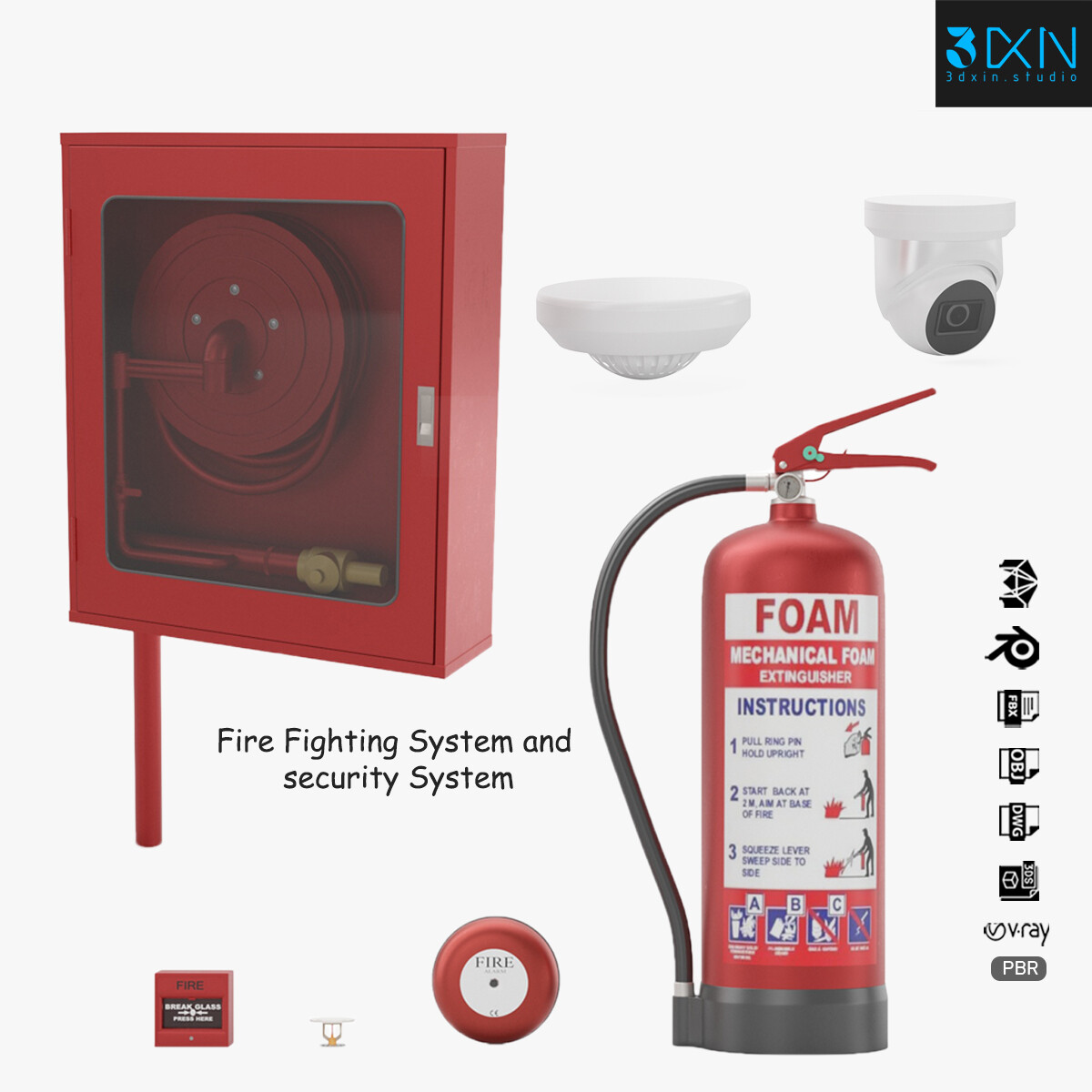 ArtStation - Fire Fighting System and security System 3D Model