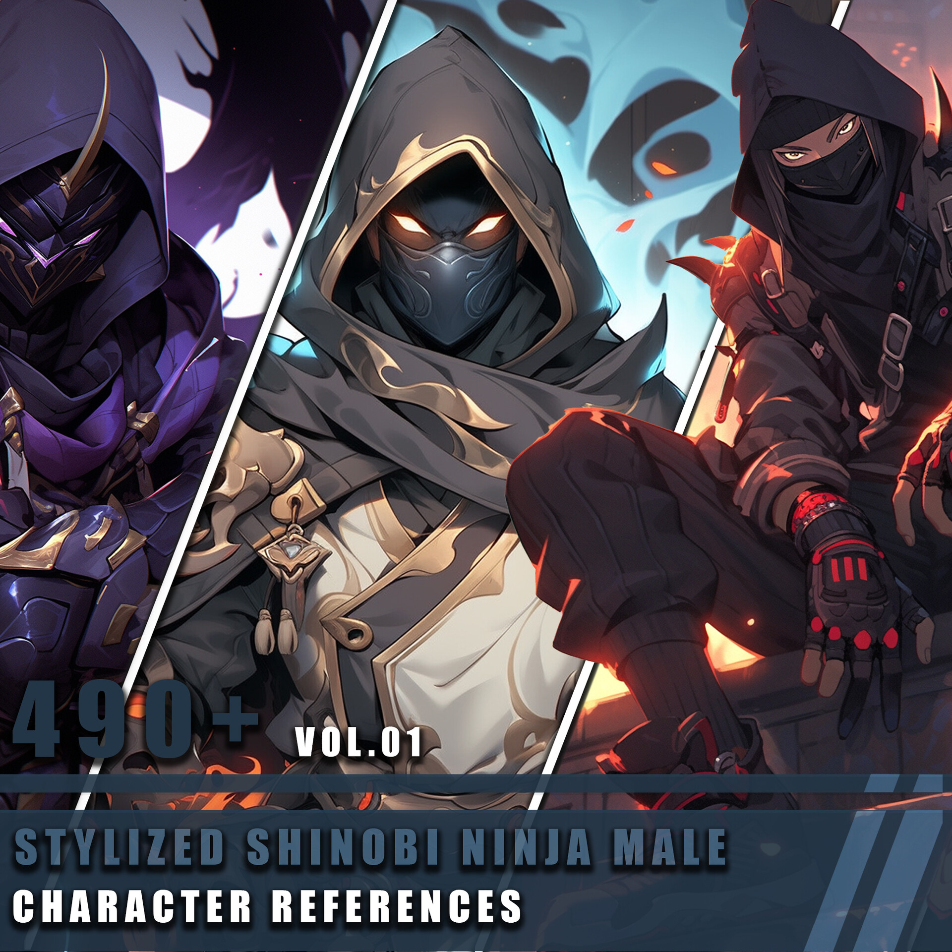 ArtStation - 490+ Stylized Shinobi Ninja Male - Character References Vol.01