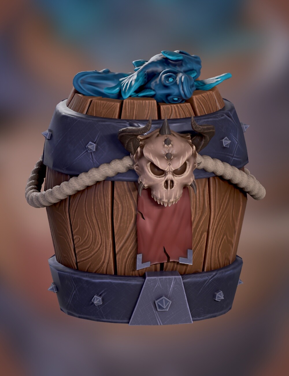 ArtStation - Stylized fish barrel