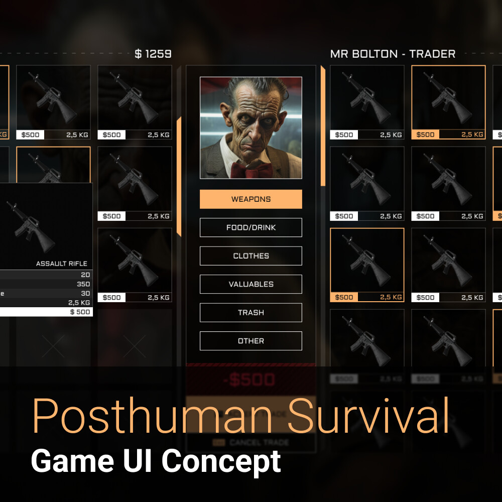 ArtStation - FPS Survival Game UI concept - Posthuman