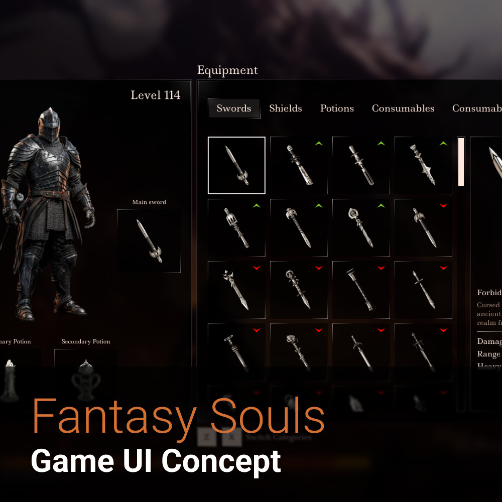 ArtStation - Souls-like game UI Concept