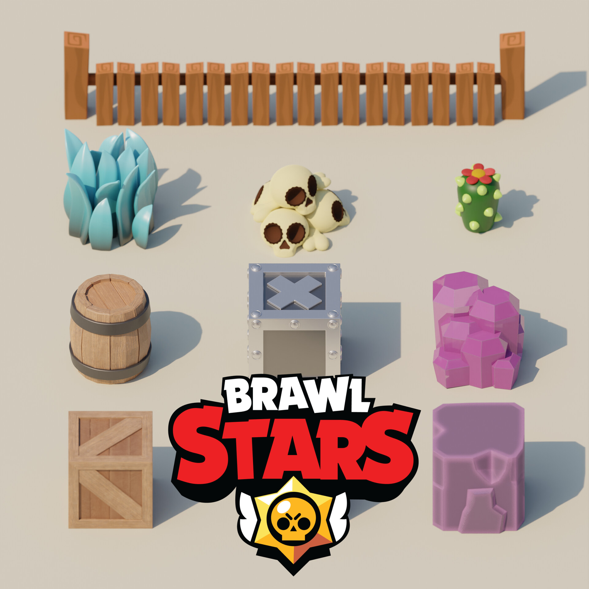 ArtStation - Brawl Stars - Enviroment Assets