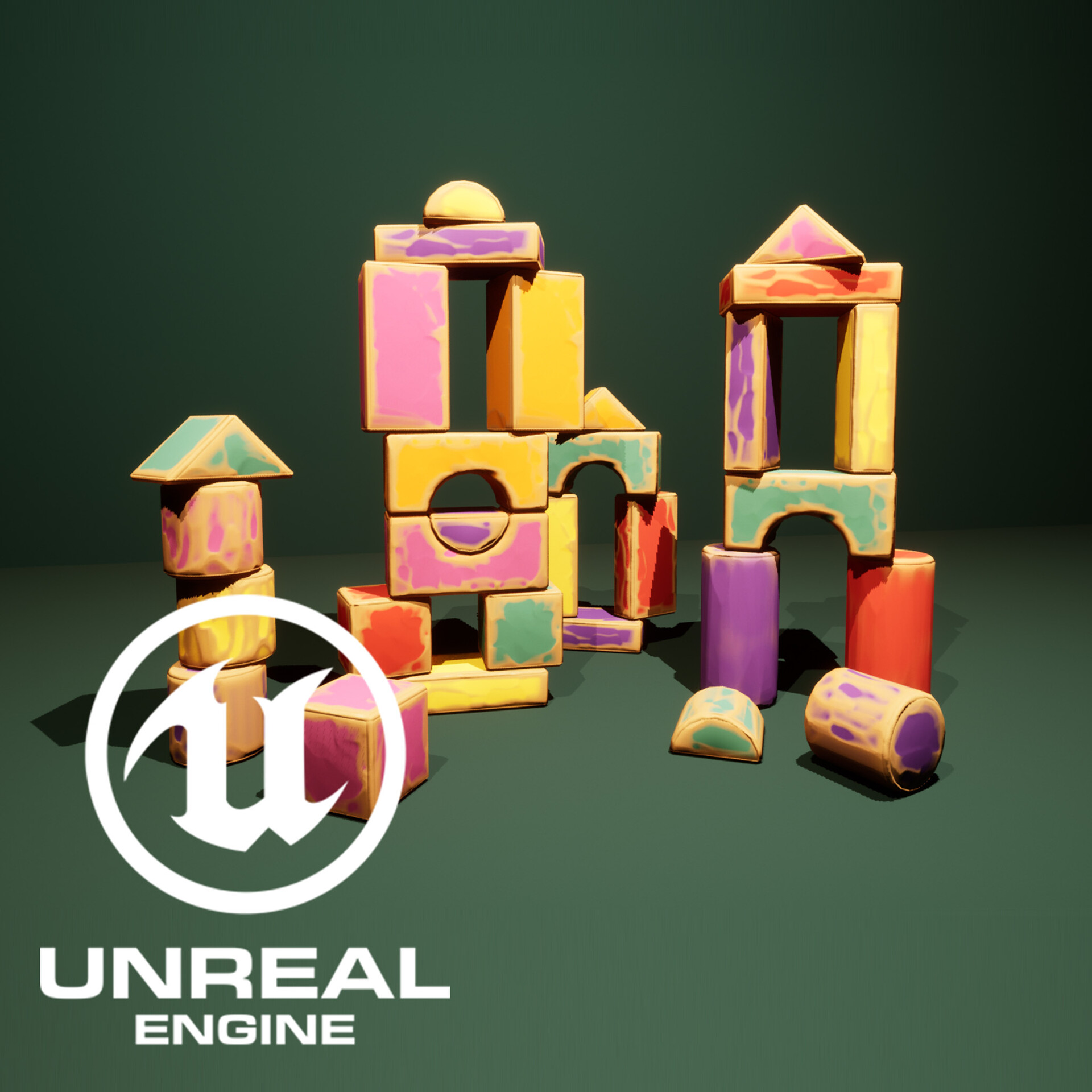 ArtStation - Stylized Wooden Toy Blocks
