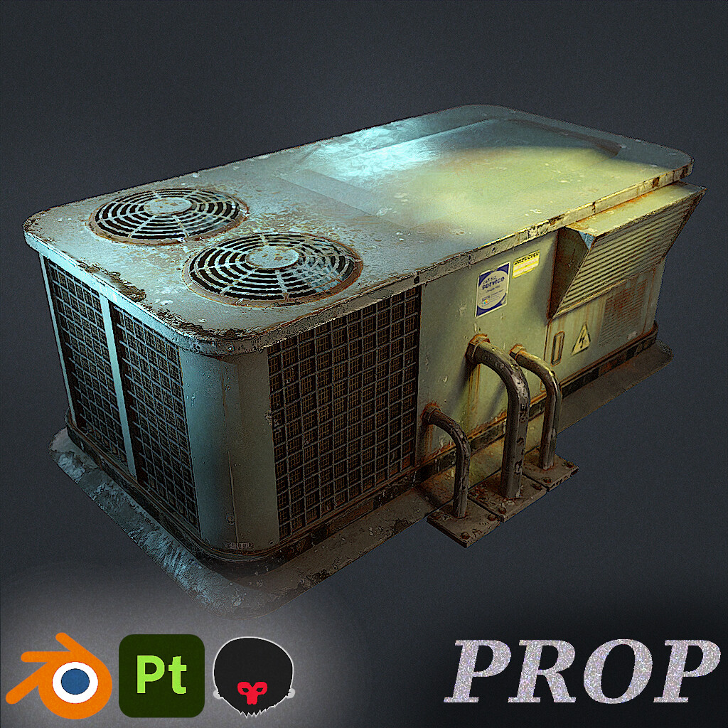 ArtStation - (Game Ready Prop) Rooftop Industrial HVAC Unit