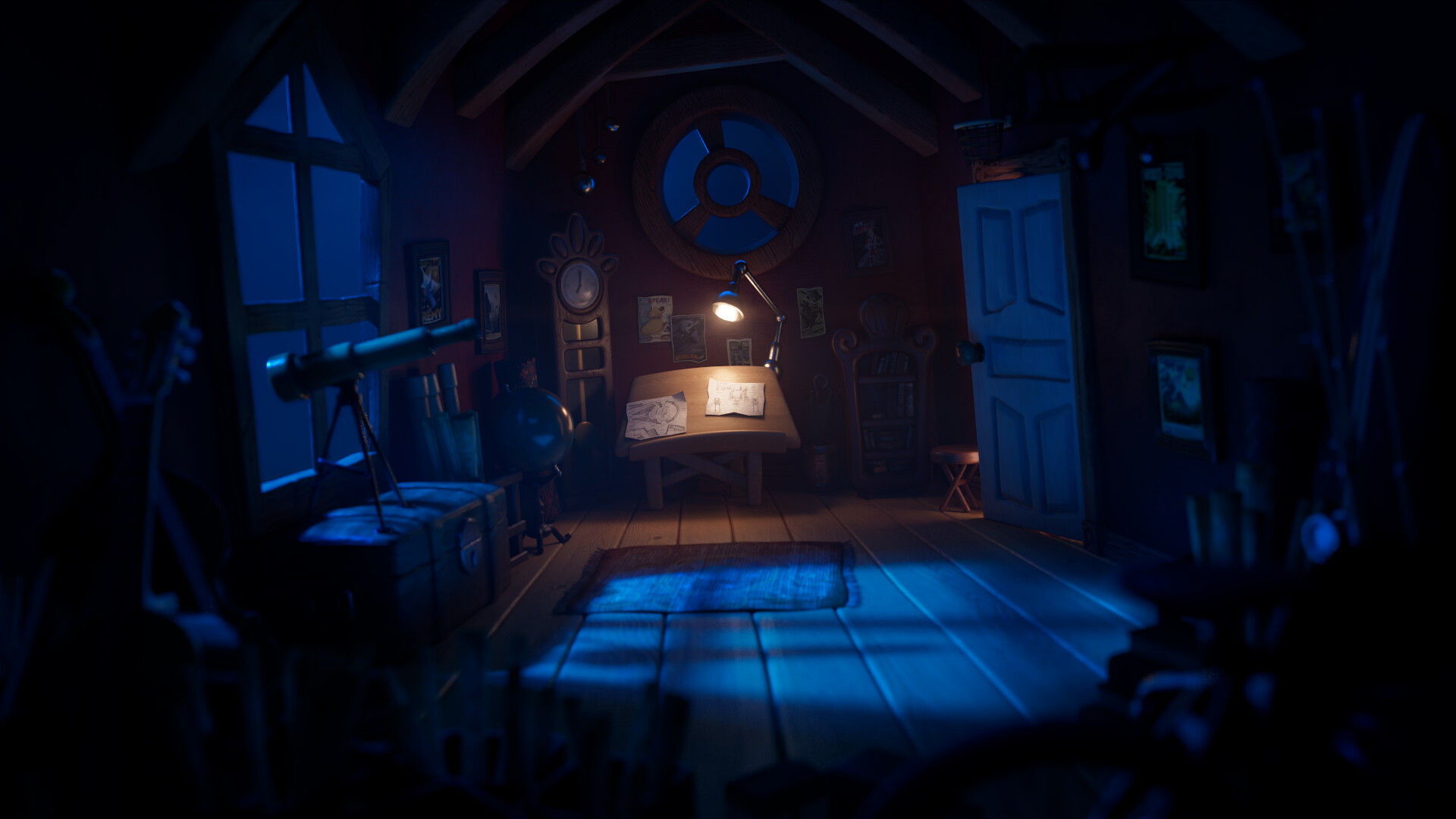 ArtStation - Attic Night - Lighting Practice