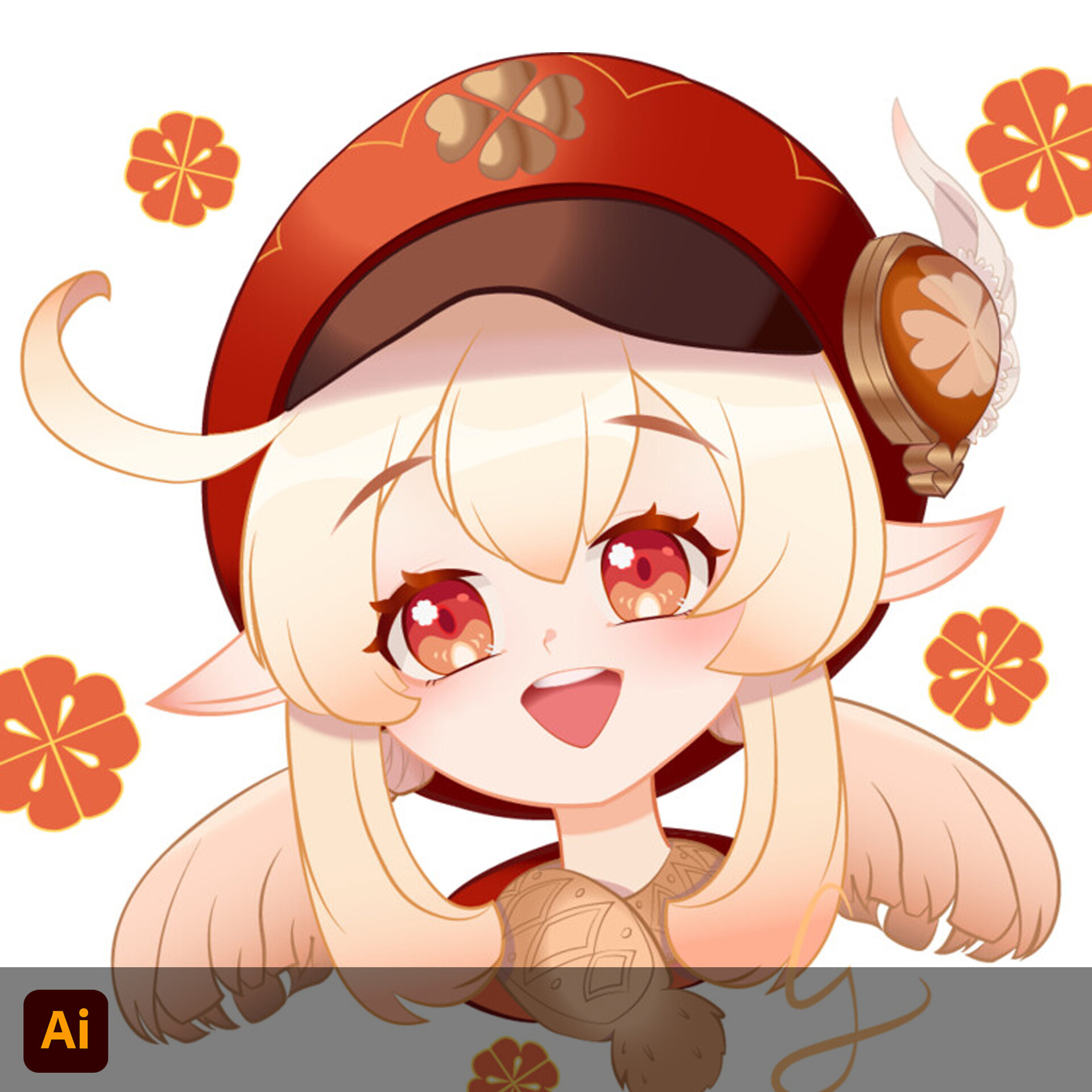 ArtStation - Illustrator drawing of Klee from Genshin Impact