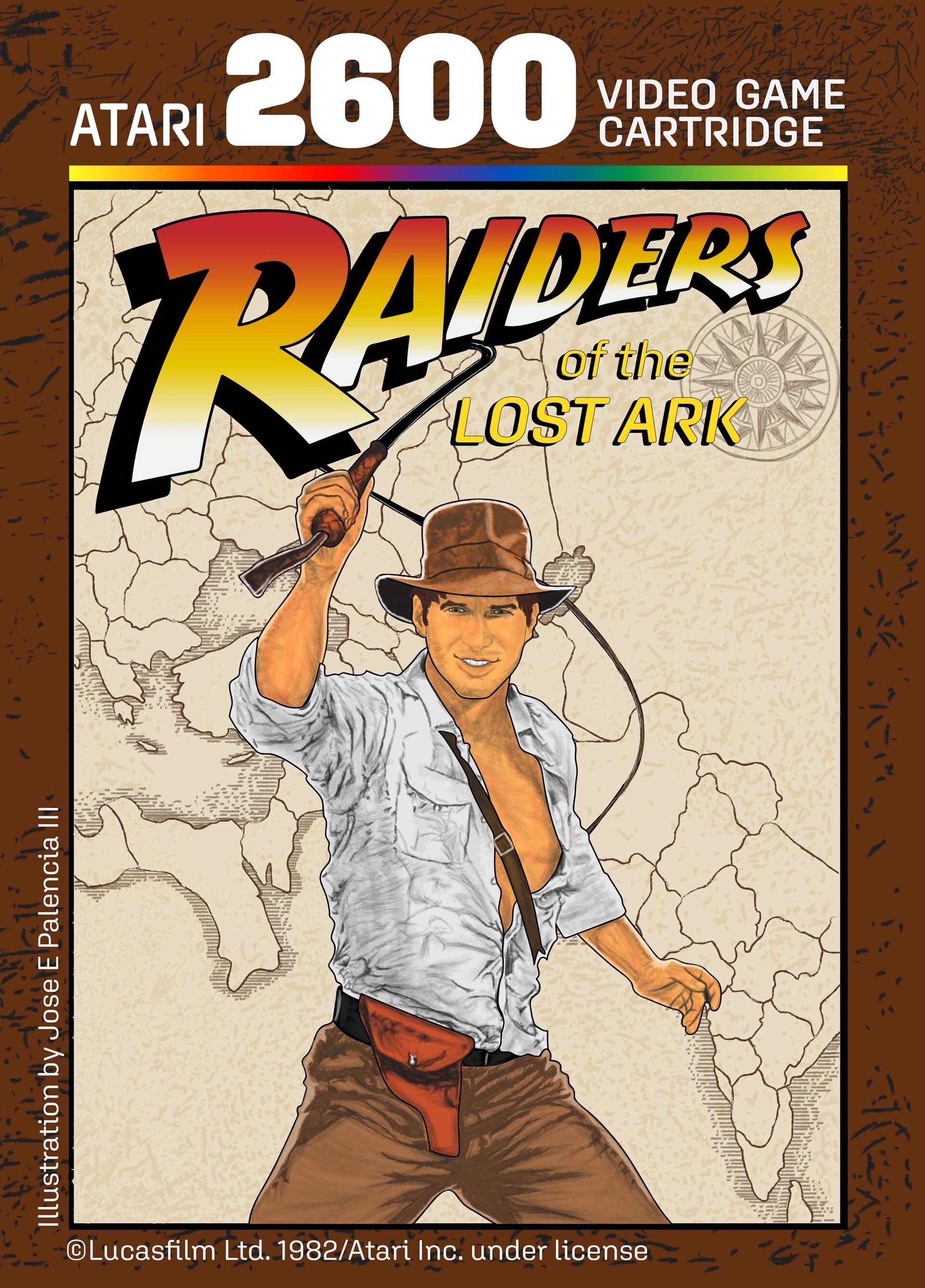 Artstation Raiders Of The Lost Ark Atari 2600 Box Rom Cartridge
