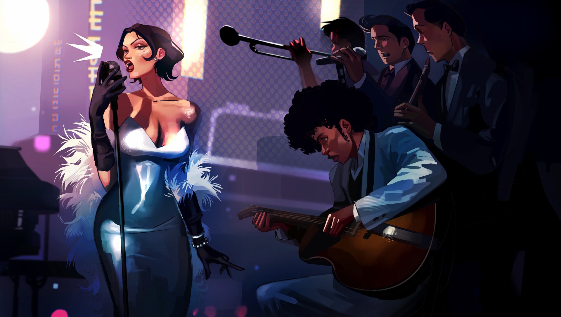 ArtStation - Jazz bar, Personal illustrations