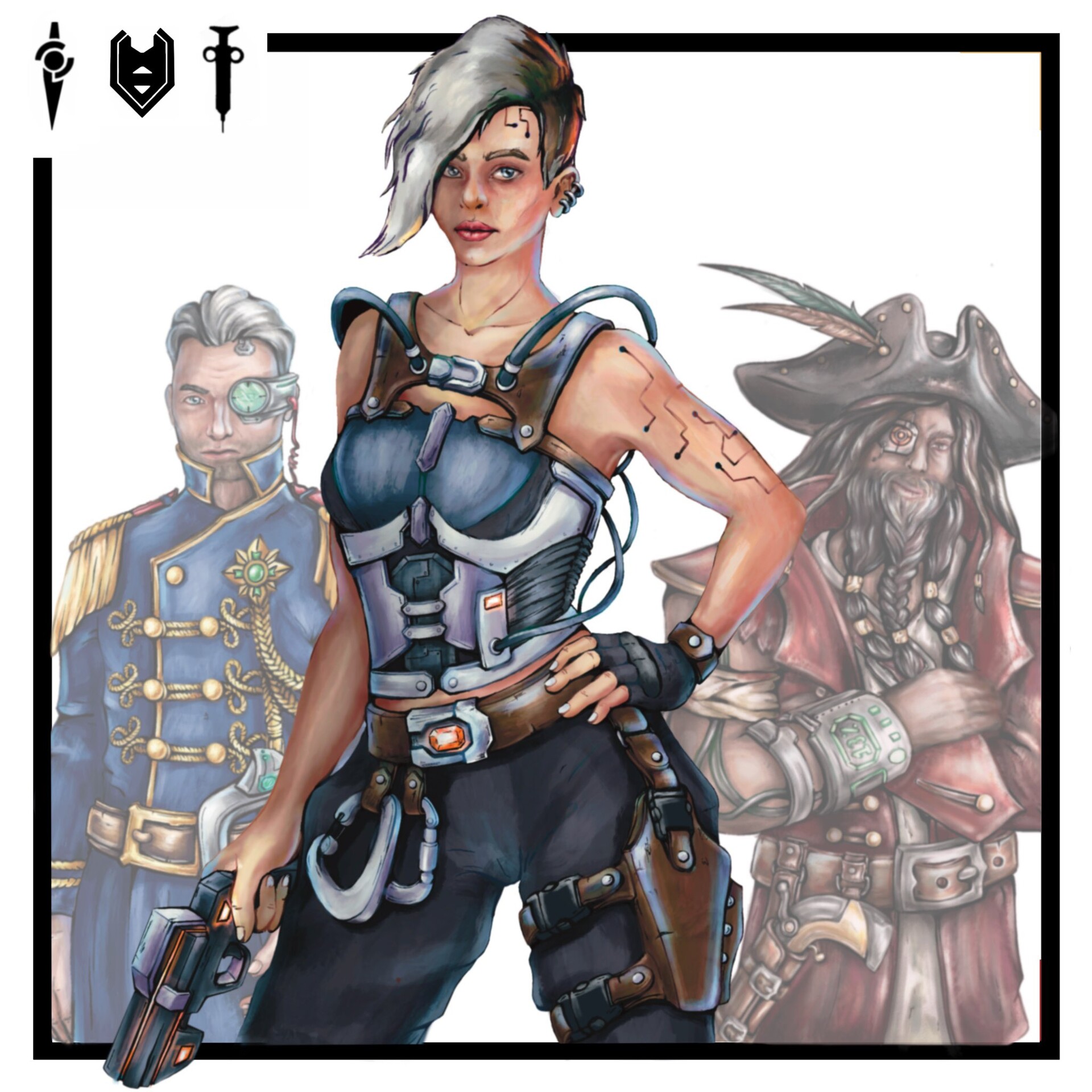 ArtStation - Cyber characters and icons for a sci-fi video game