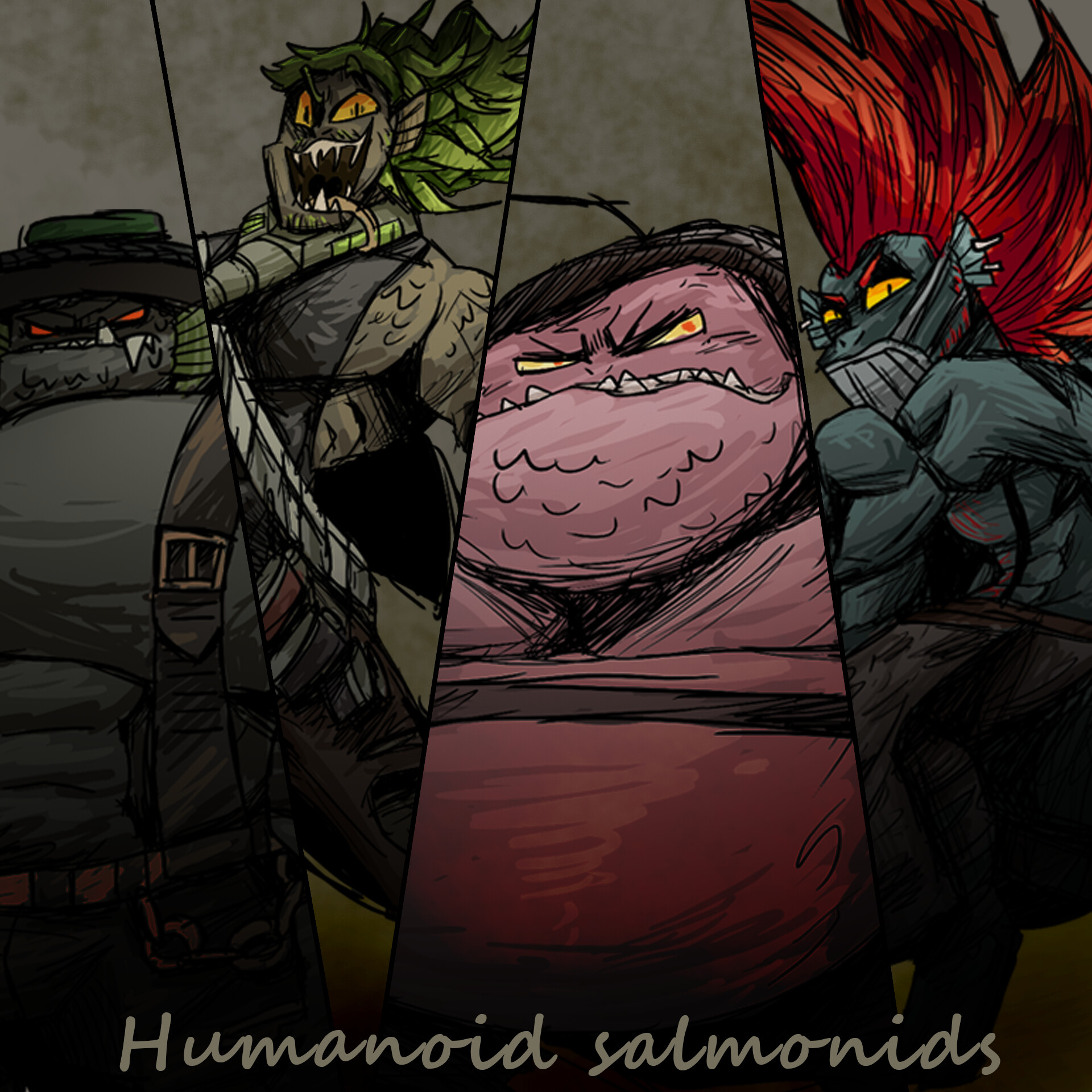 ArtStation - Humanoid Salmonids - Splatoon fanart