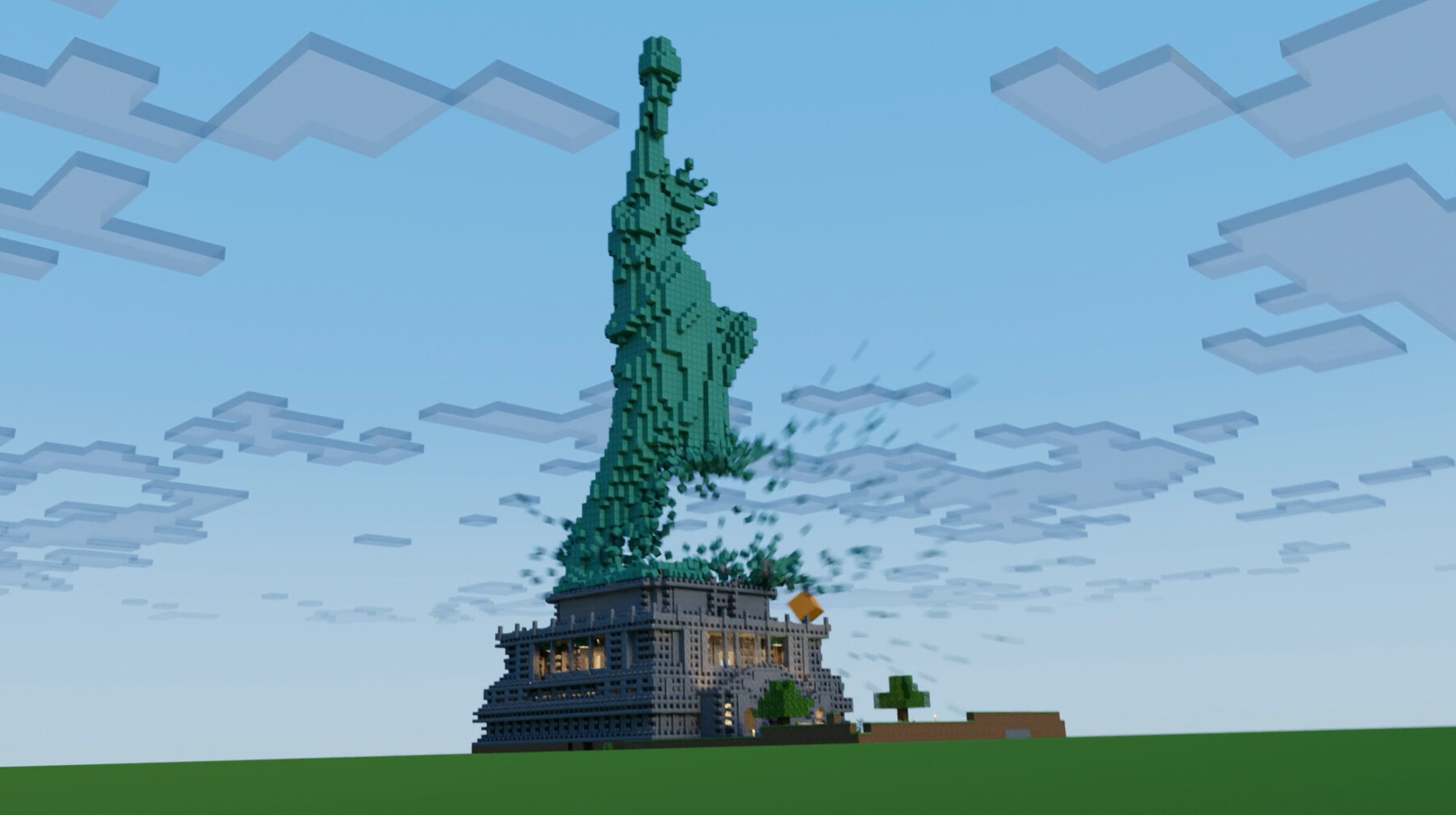 ArtStation - MC Liberty Statue Destruction Physics