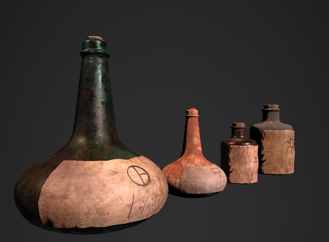 ArtStation - Medieval alchemy jars
