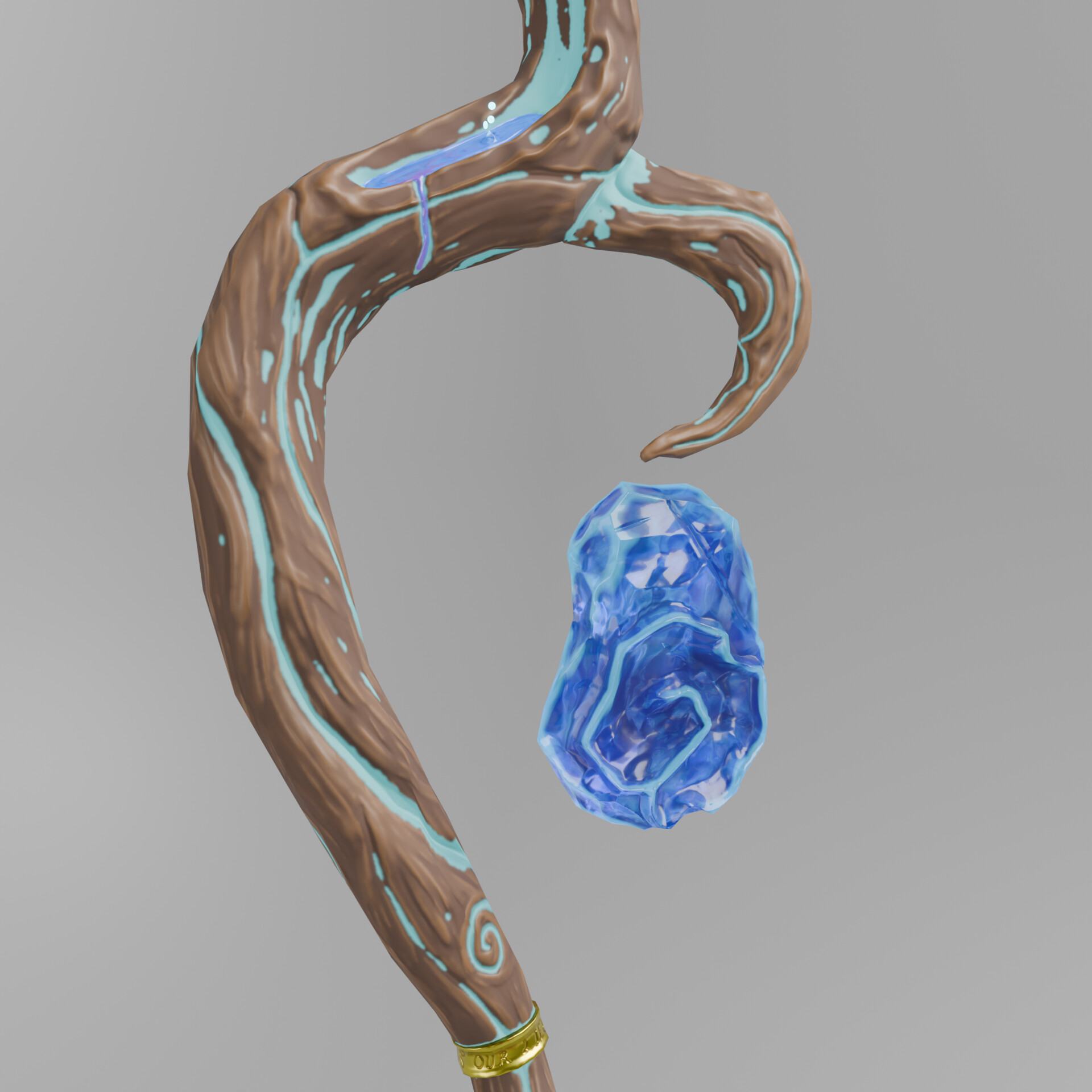 ArtStation - Stylized magic staff of Water (game ready)
