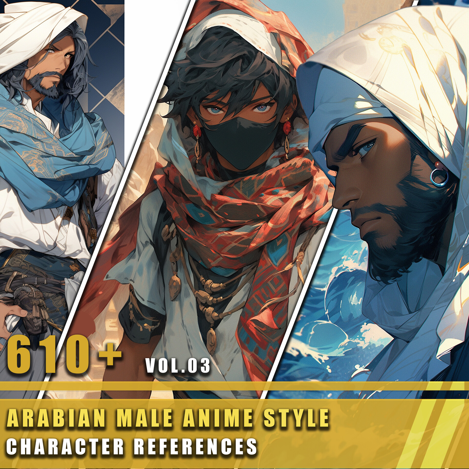 ArtStation - 610+ Arabian Male Anime Style - Character References Vol.03