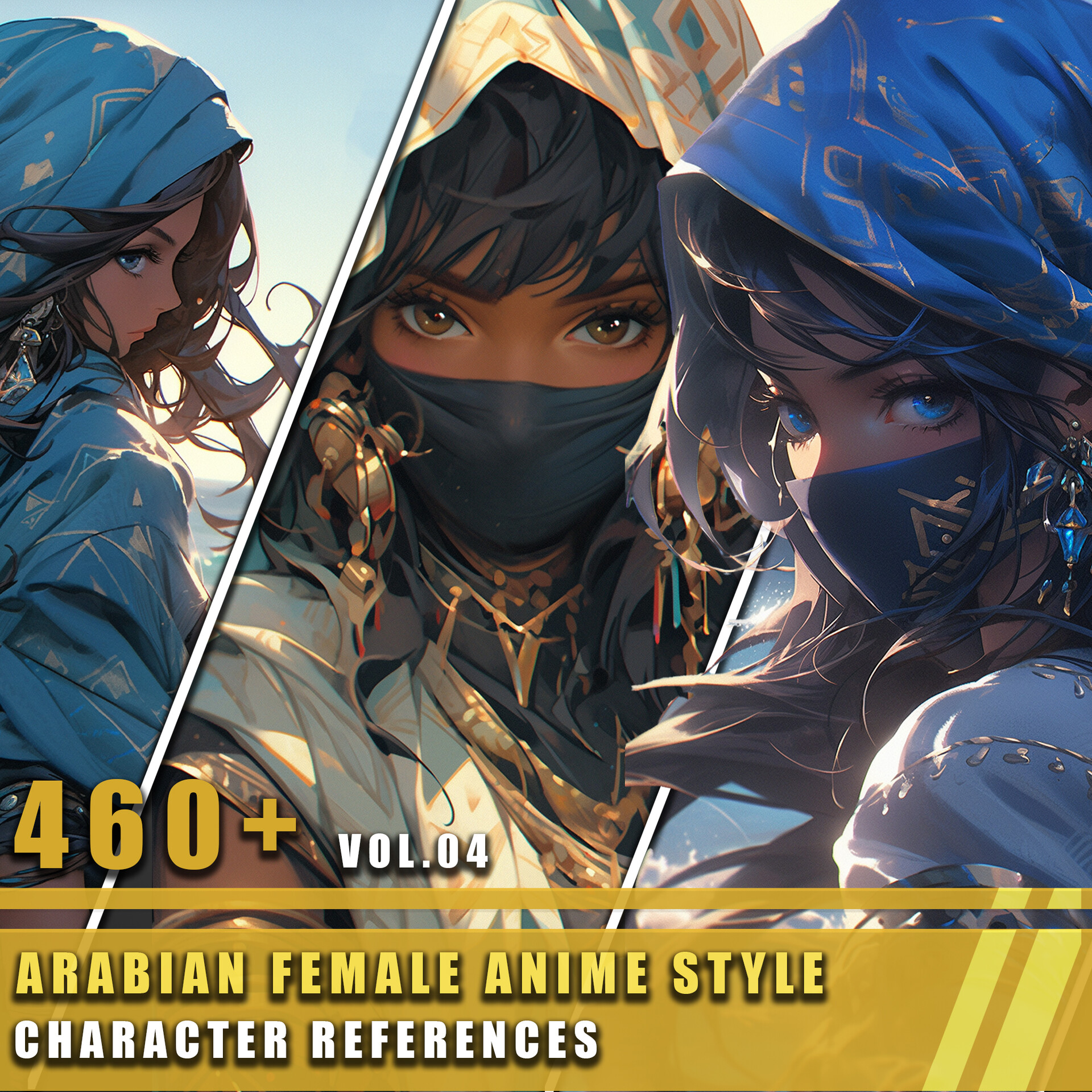 ArtStation - 460+ Arabian Female Anime Style - Character References Vol.04