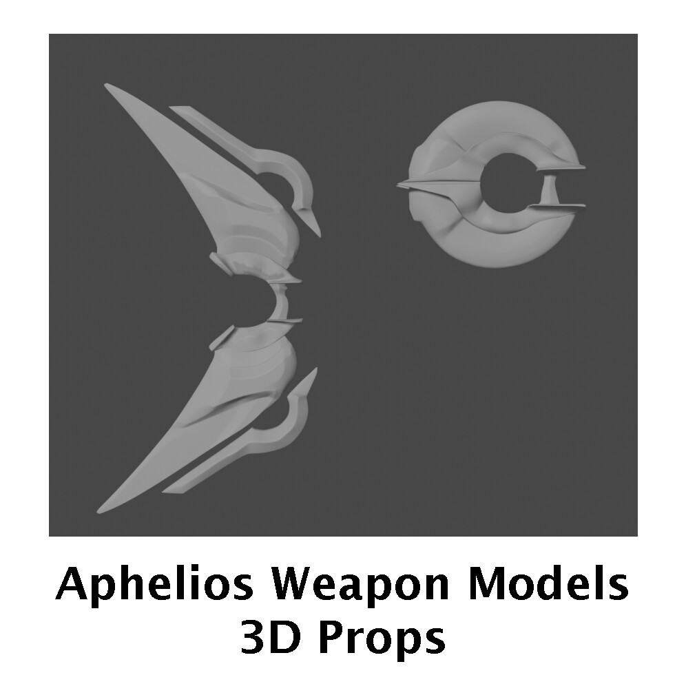 ArtStation - Aphelios Weapon Models