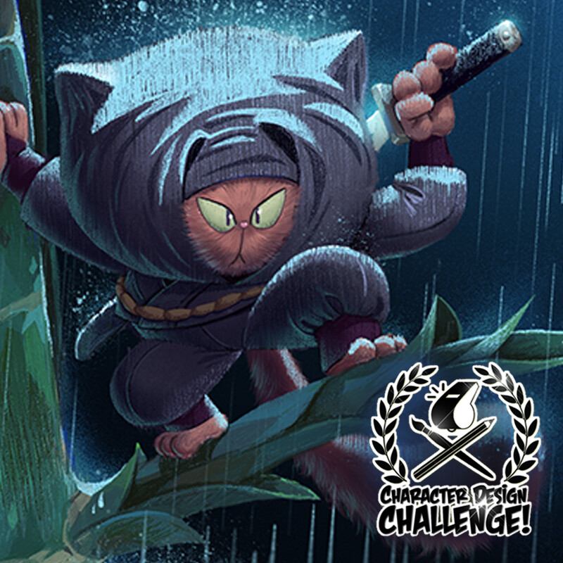 ArtStation - Character Design Challenge : Ninja Cat _ HONORABLE MENTION