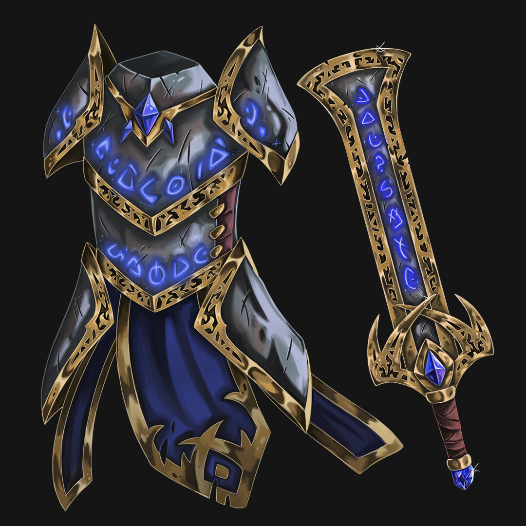 ArtStation - Rune Set - Armor & Sword
