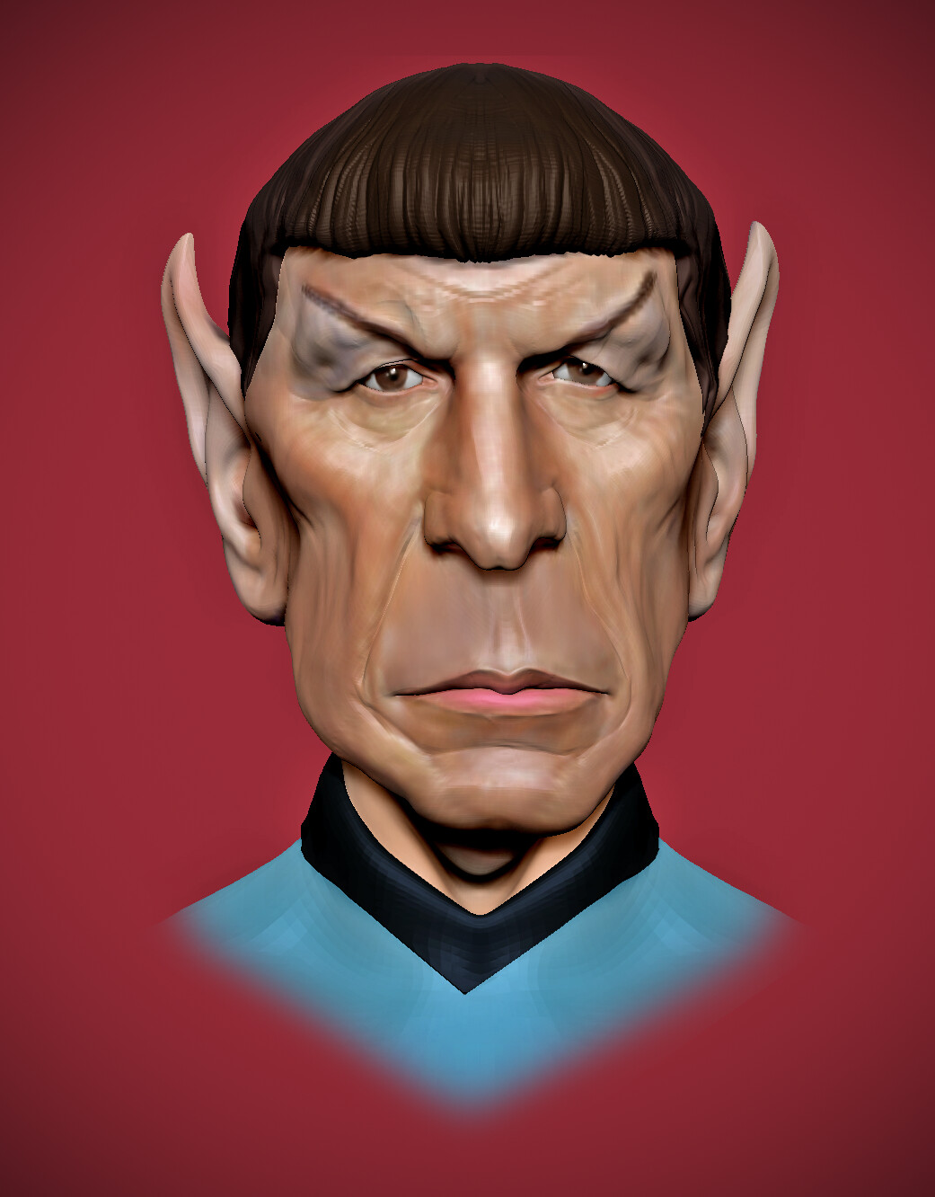 ArtStation - 3D sculpt of Spock based on a 2D concept by Vincenzo Patzo.