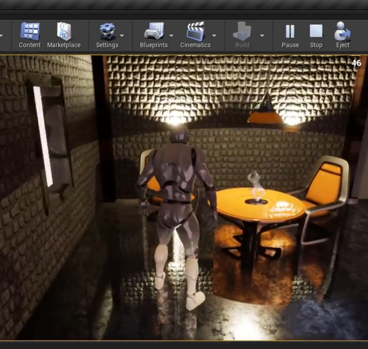 ArtStation - Unreal prototype with lightning and sliding door & usable menu