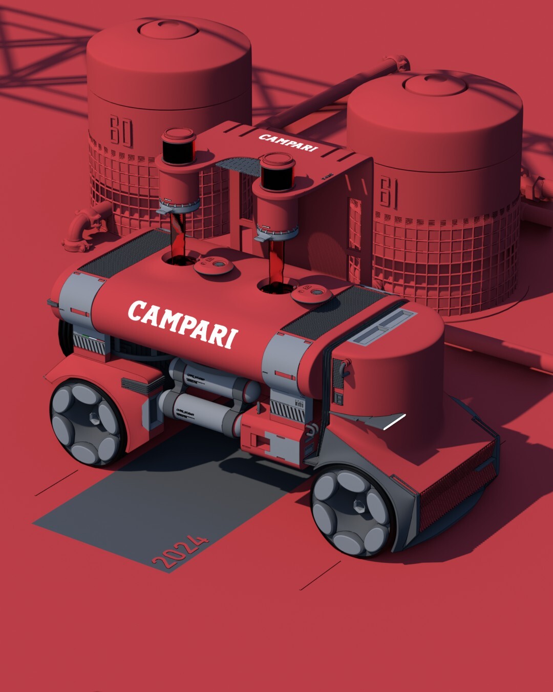 ArtStation - Campari Truck, New Year / Christmas 2024 postrcard