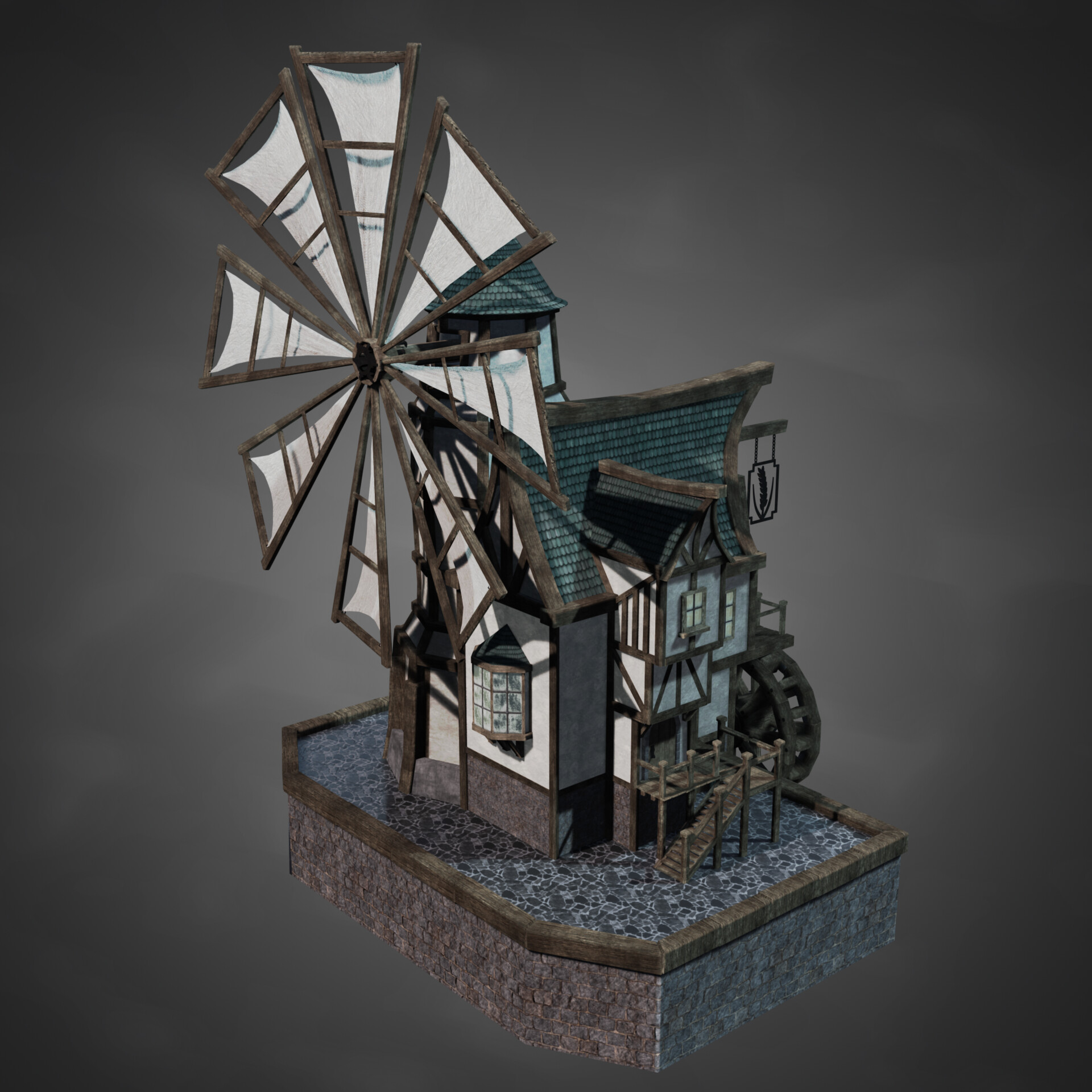 ArtStation - Medieval Windmill Game Asset