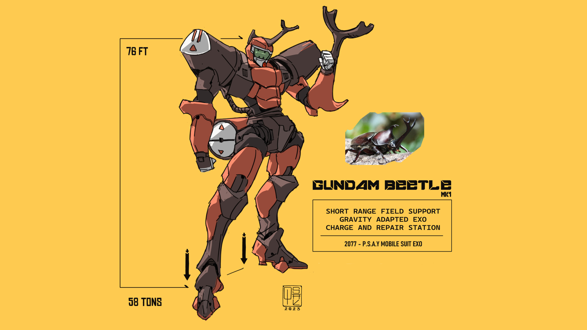ArtStation - Beetle Blueprint - Gundam Inspired Mecha original design