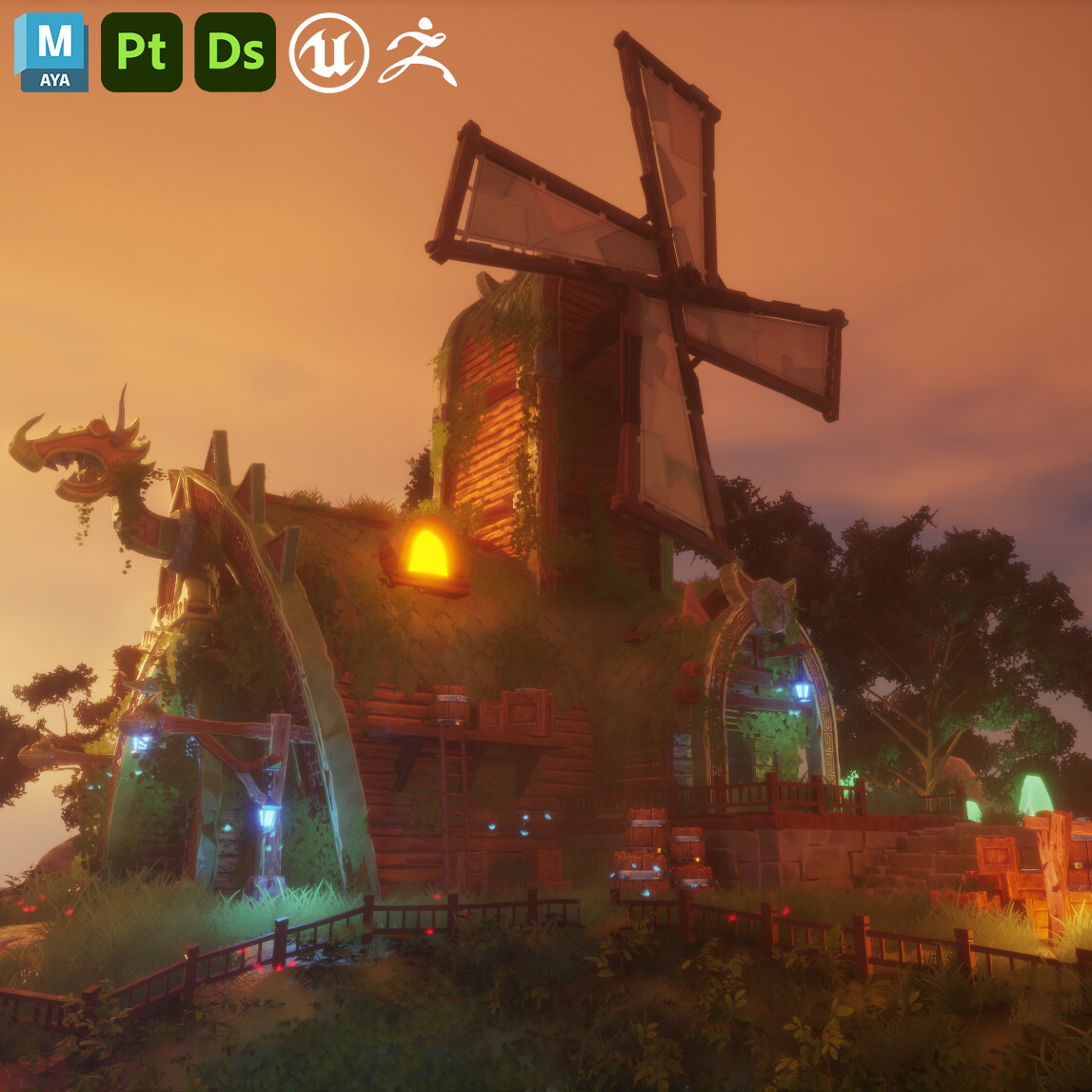 ArtStation - Skyisland - Viking Windmill