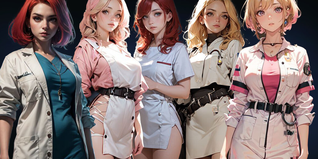 ArtStation - 256 Doctor and Nurse Uniforms and Characters Reference in ...