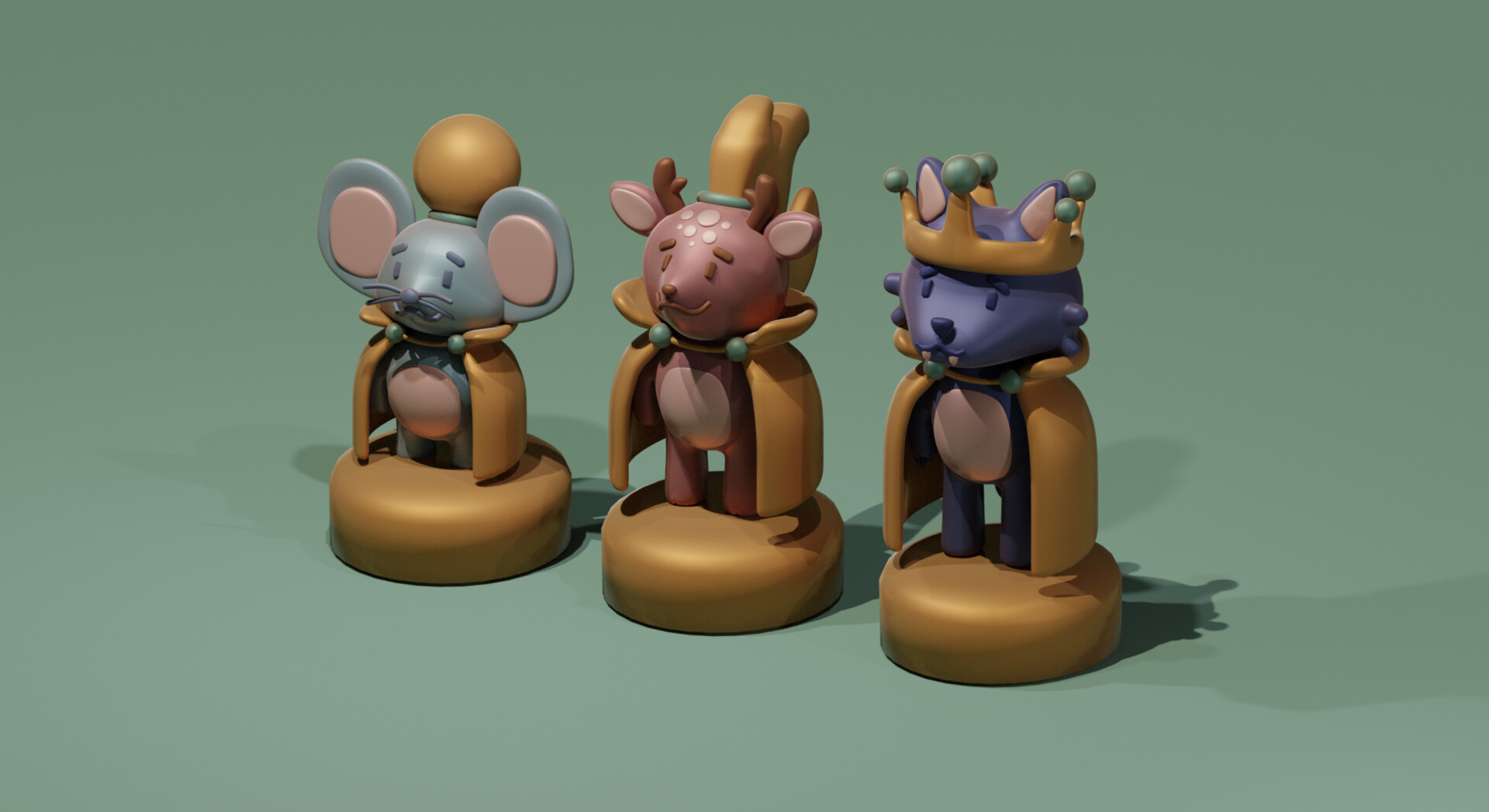 ArtStation - 3D Modeling - Forest chess