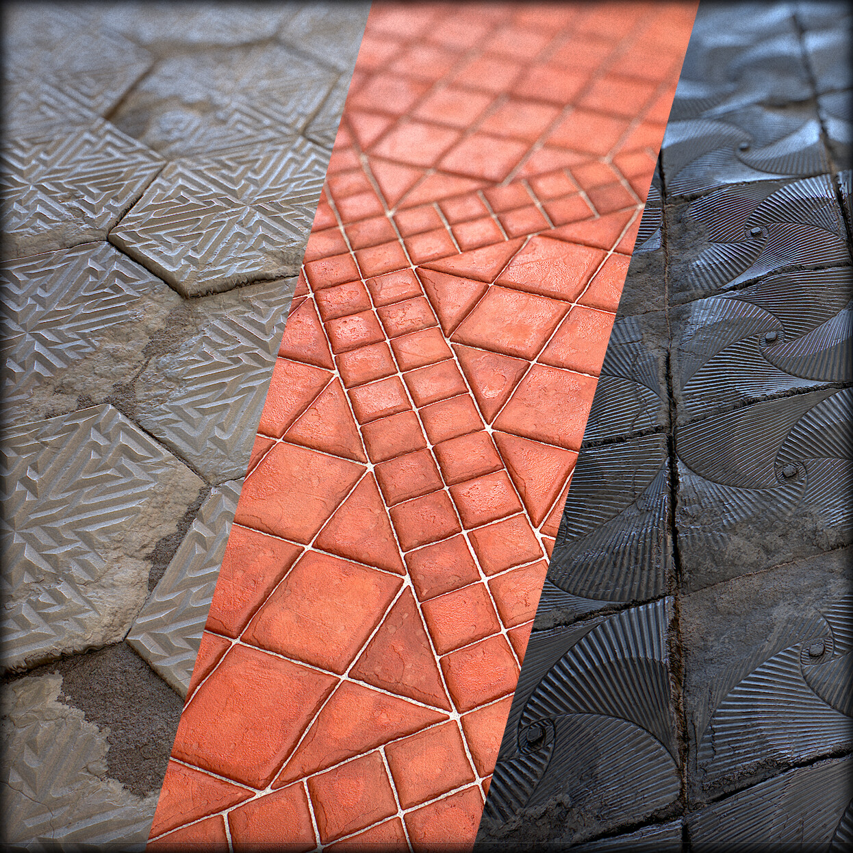 ArtStation - Pattern Block Floor Tiles