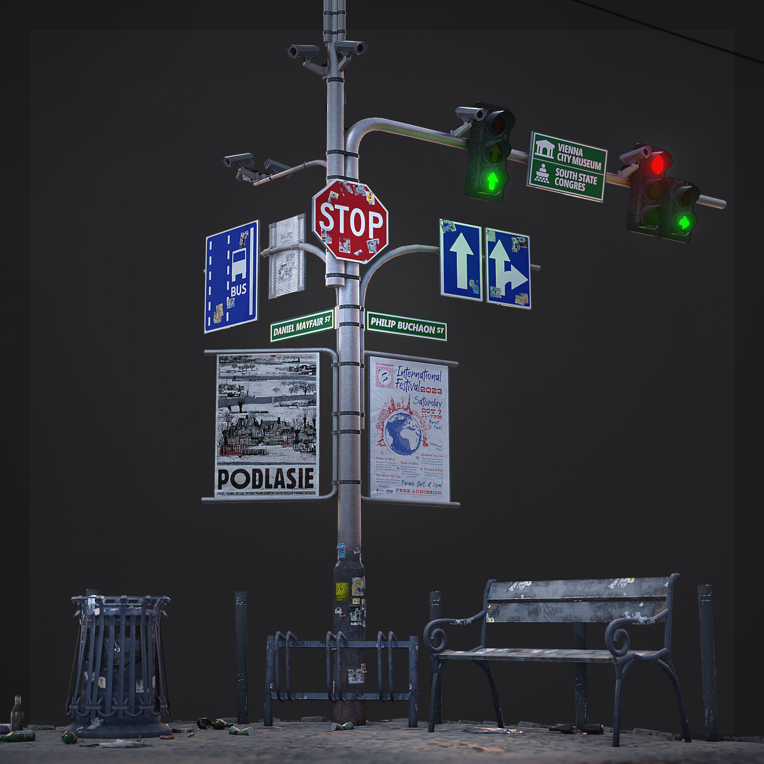 ArtStation - Traffic Lights 3d Model