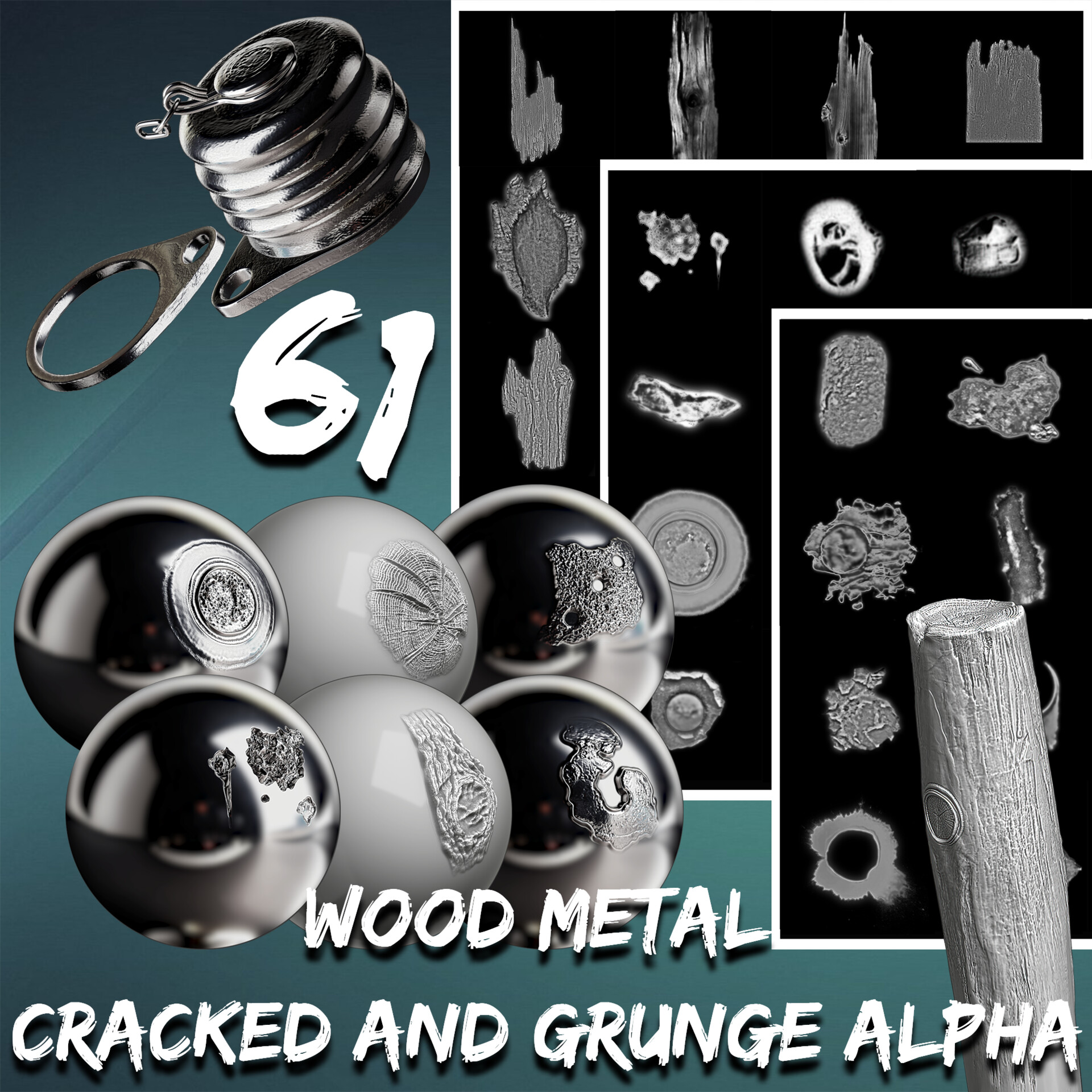 ArtStation - Grunge and Cracks Alpha. Wood - Metal