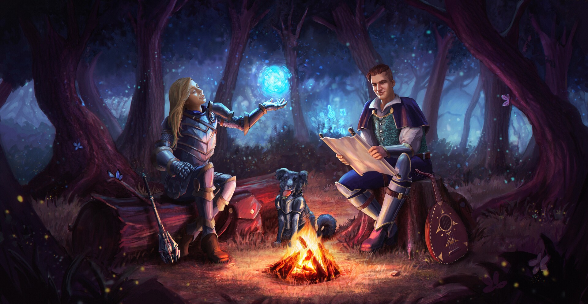 ArtStation - Cozy camp - DnD illustration commission