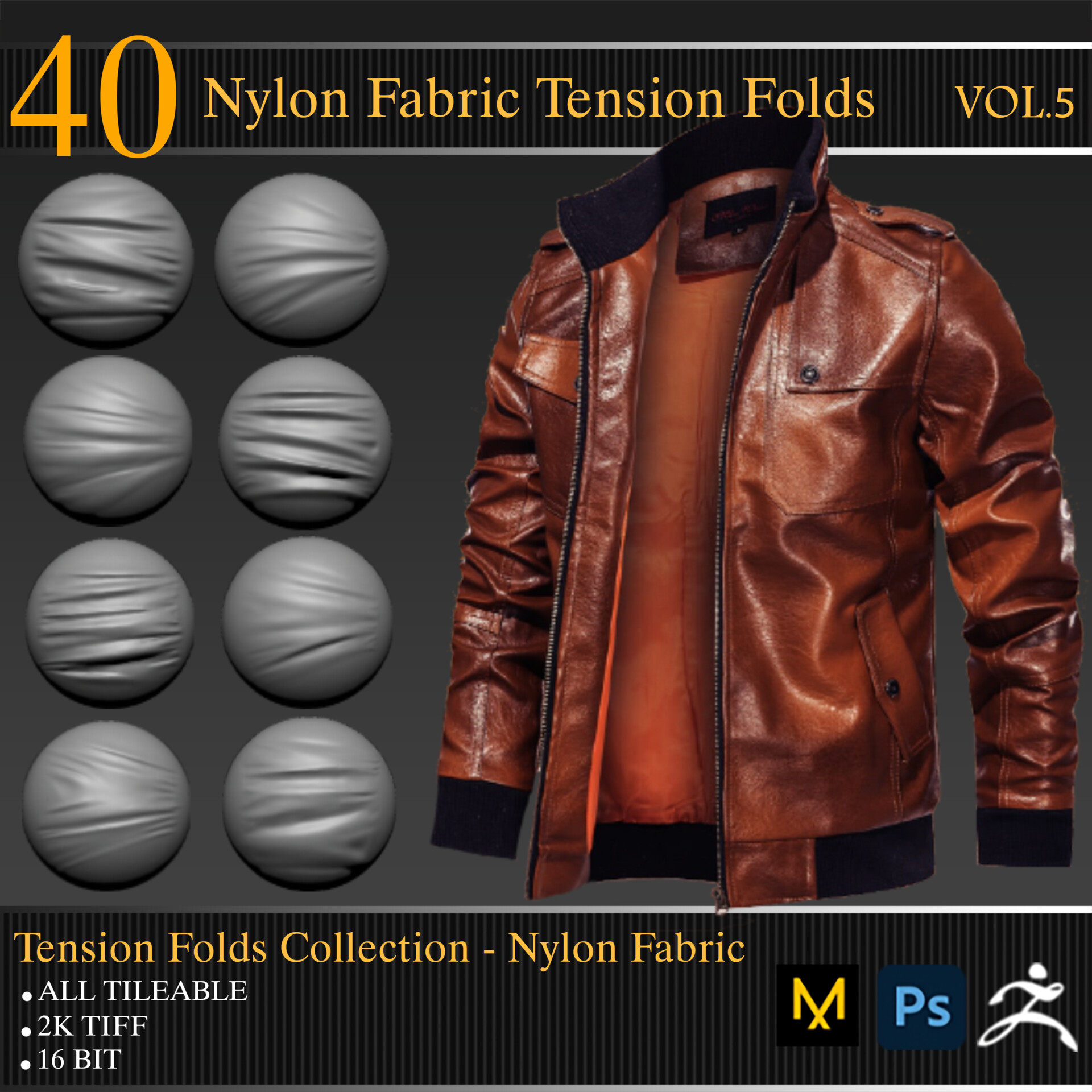 ArtStation - 40 Nylon Tension Folds Collection_VOL.05