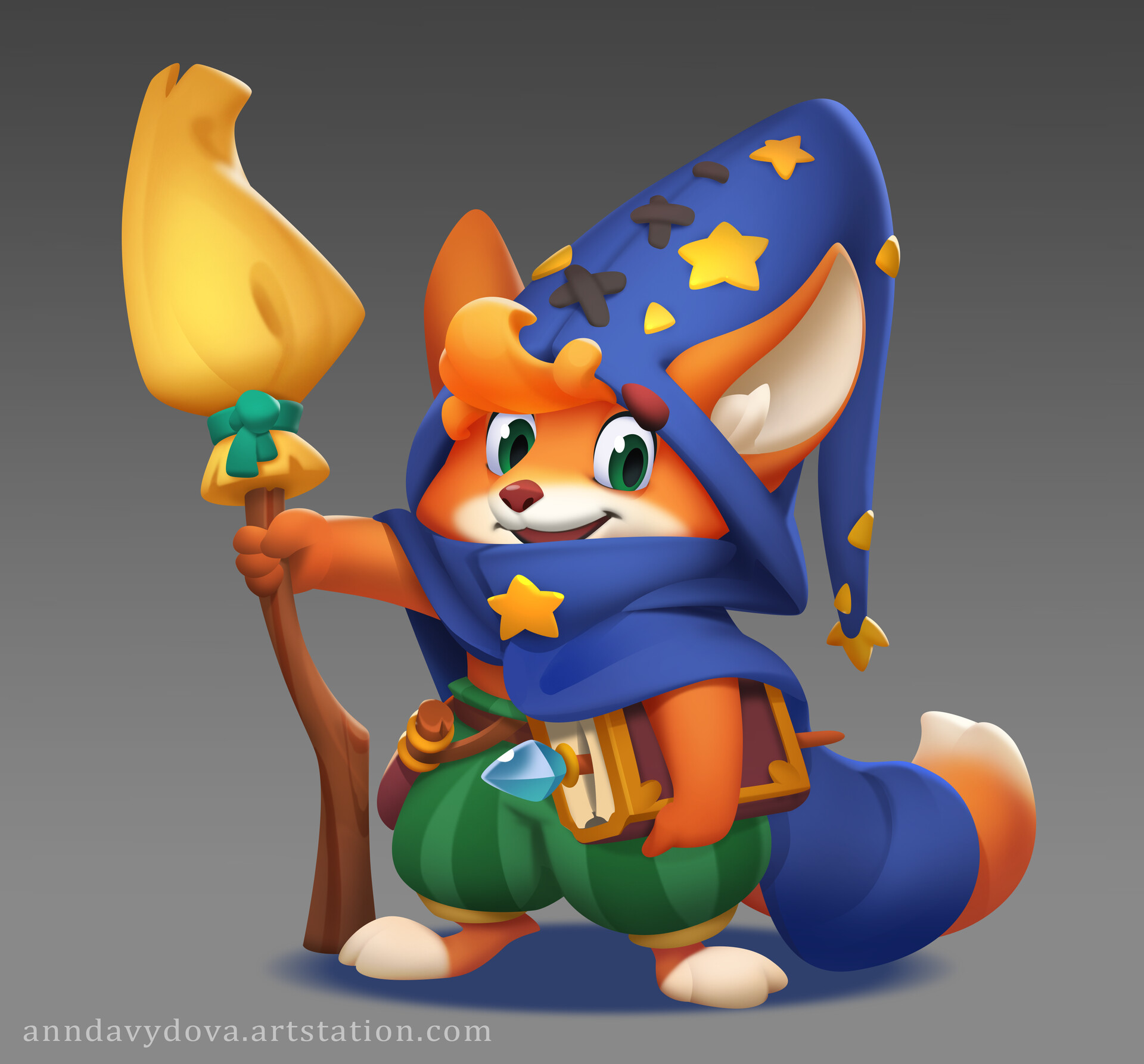 ArtStation - Young fox the wizard's apprentice