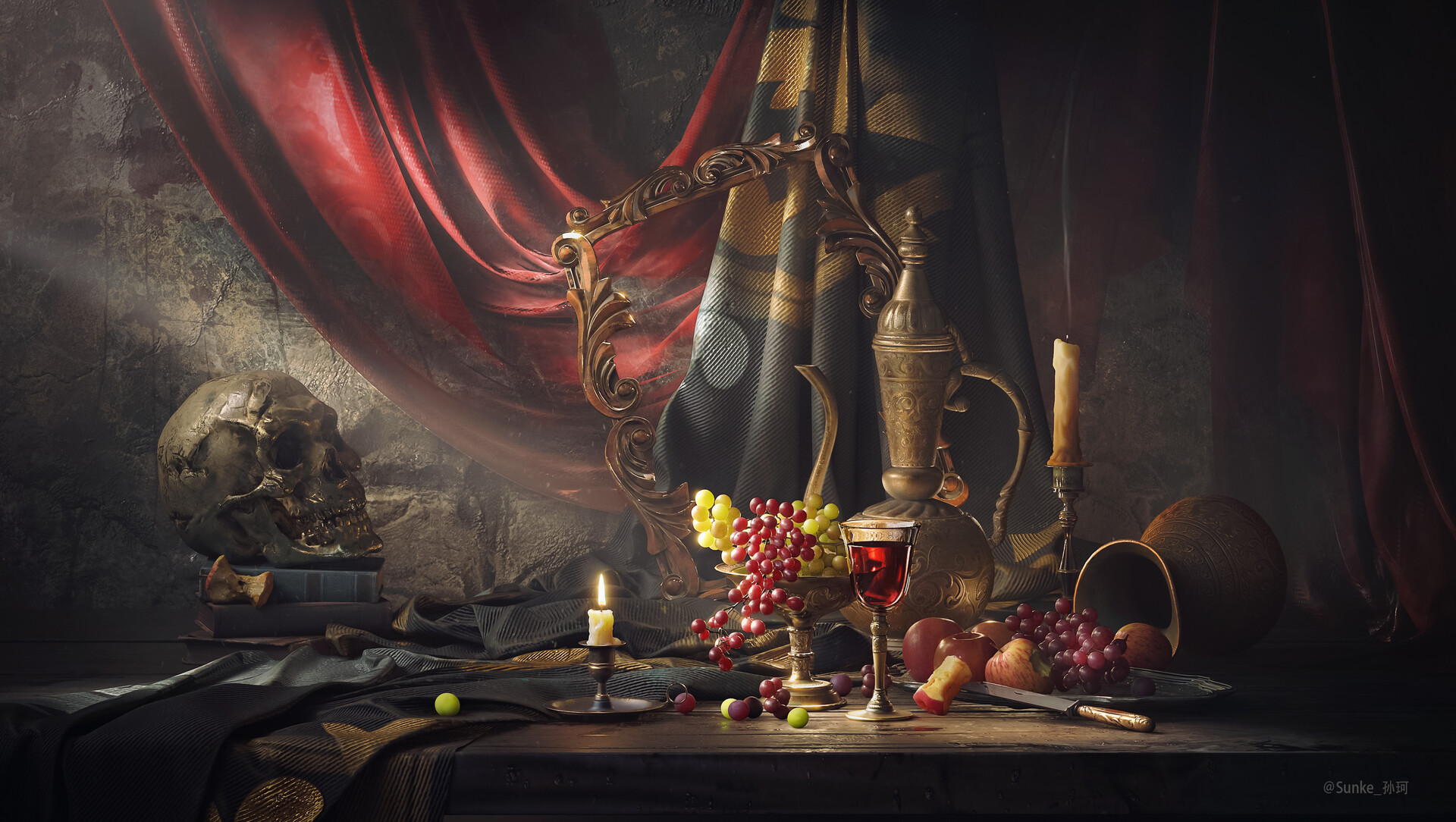 ArtStation - Classical Still life scene design & rendering+Breakdown ...