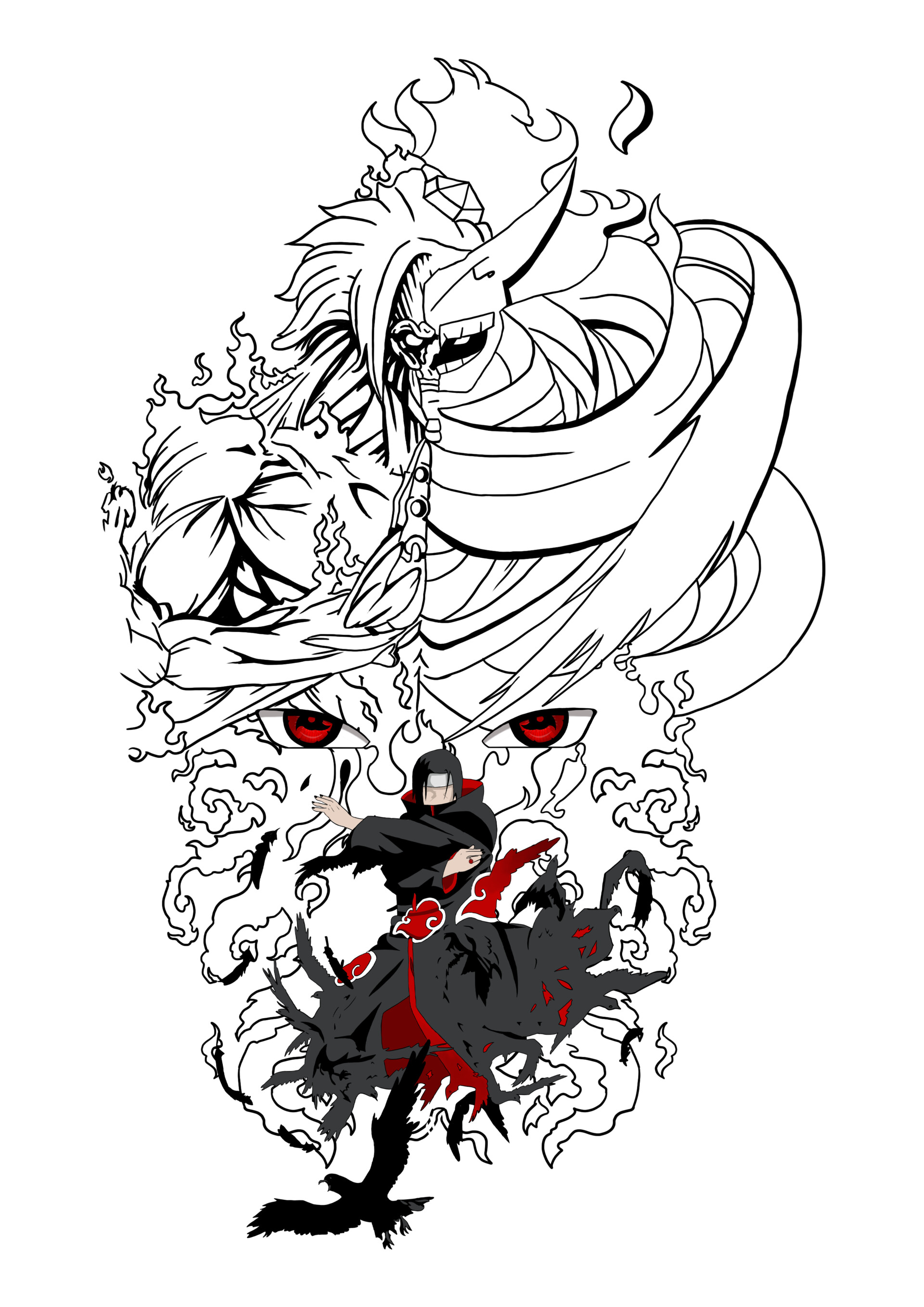 ArtStation - Itachi Uchiha Illustration | Apparel Designing